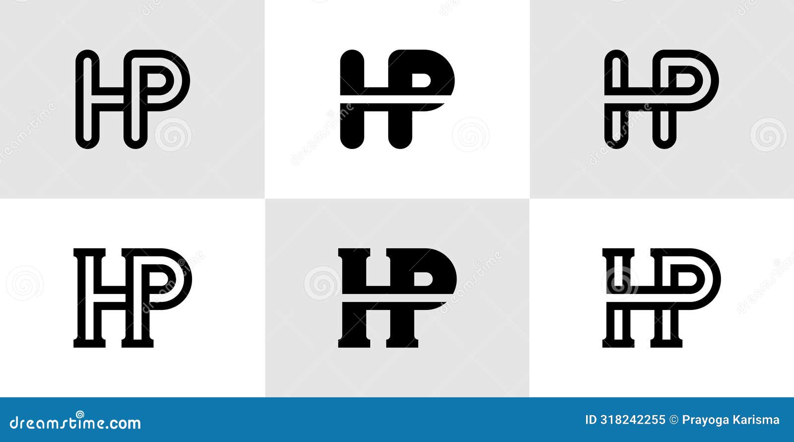 Letters HP Monogram Logo Set, Suitable for Business with HP or PH ...