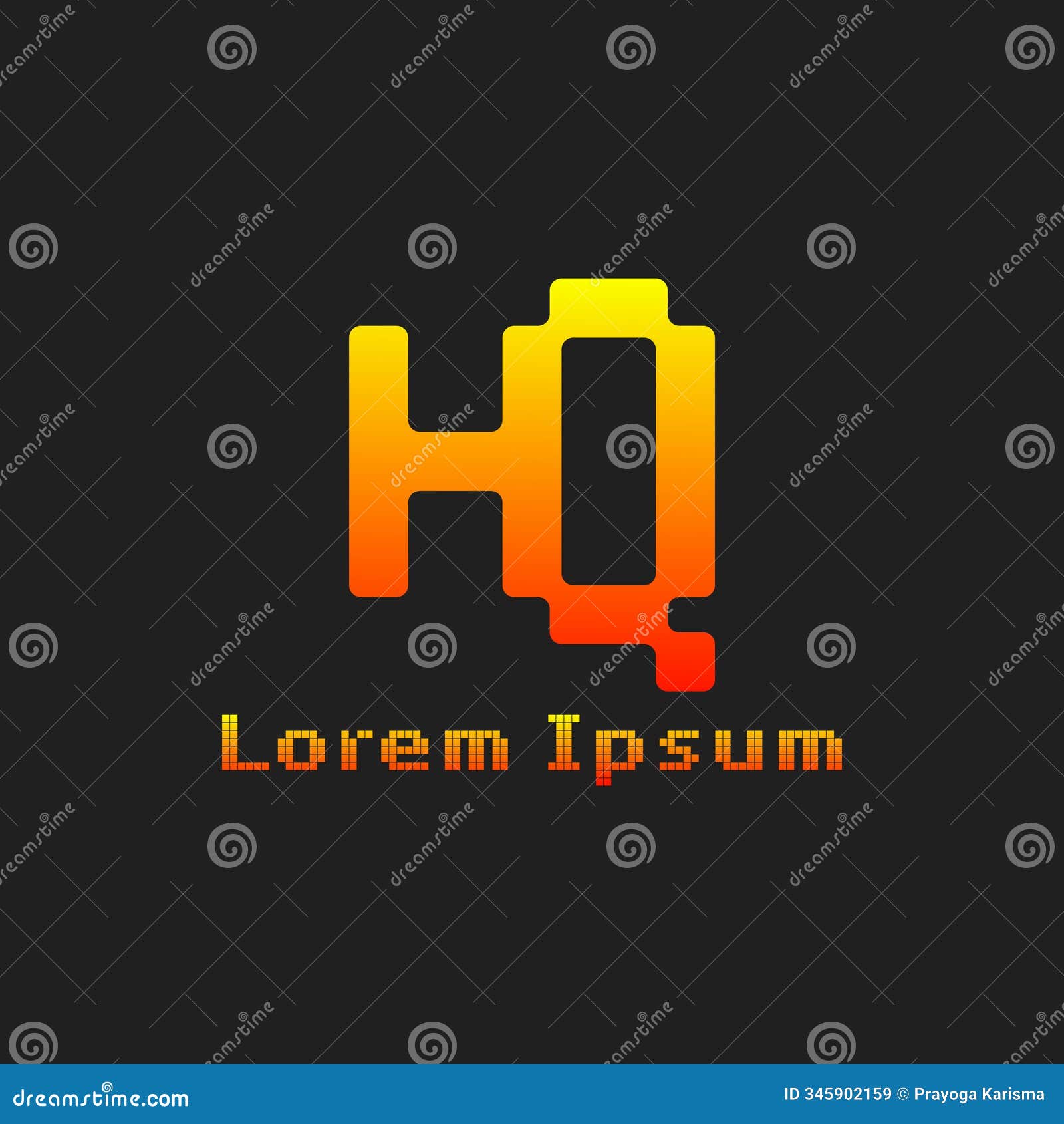 Letters HQ Pixel Monogram Logo, Suitable for Any Business with HQ or QH ...