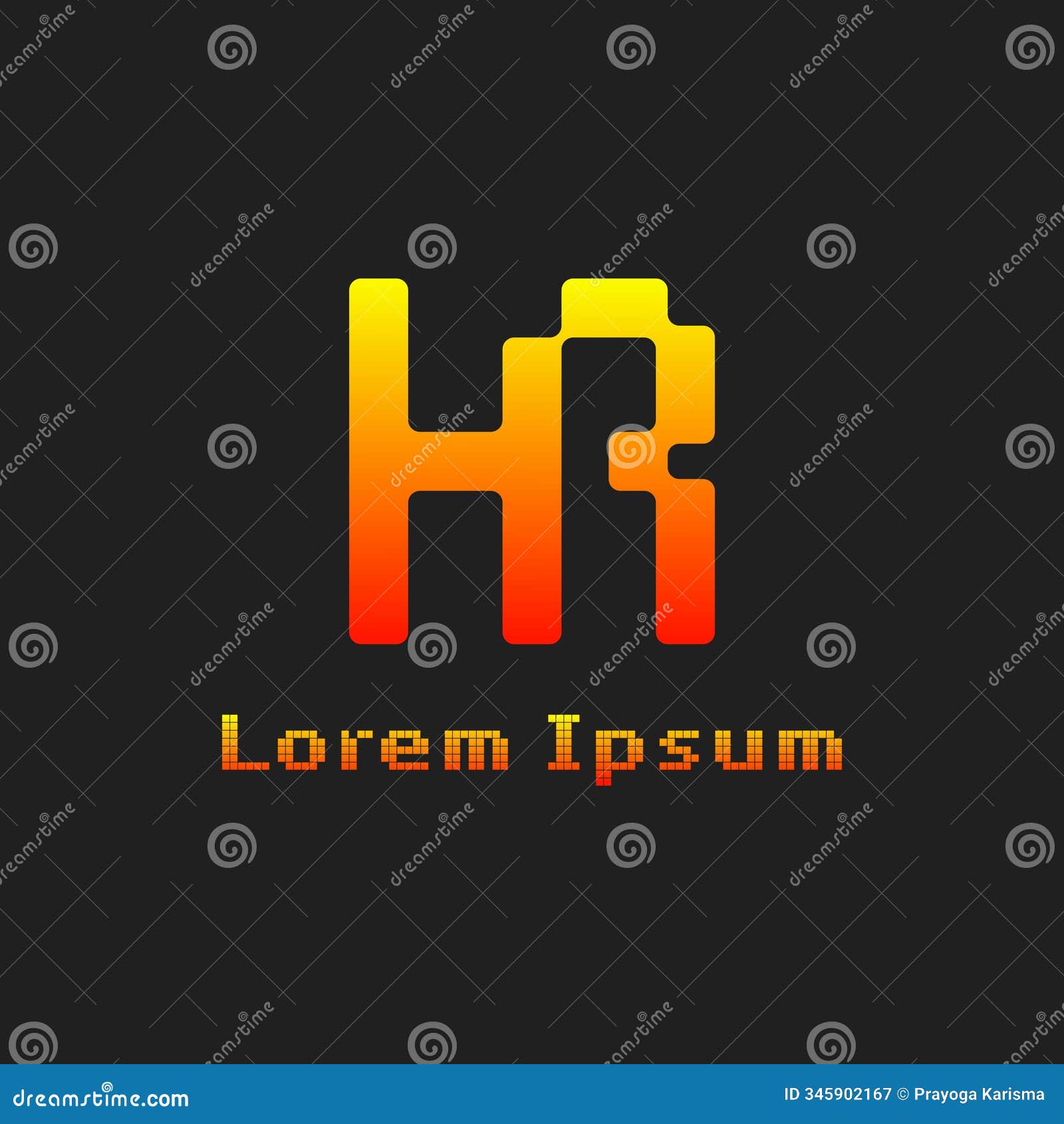 Letters HR Pixel Monogram Logo, Suitable for Any Business with HR or RH ...