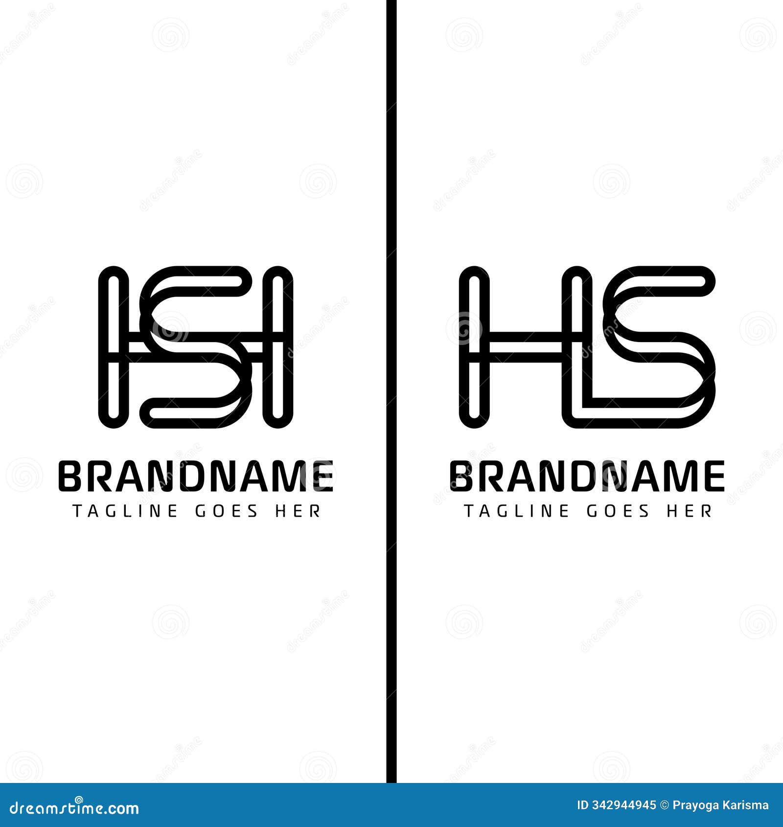 Letters HS and SH Monogram Logo, for Business with HS or SH Initials ...