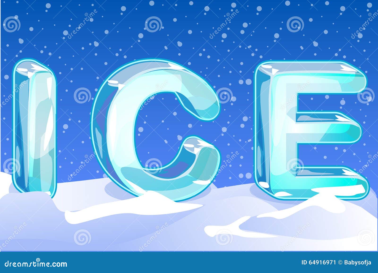 Letters ICE stock vector. Illustration of cold, cool - 64916971