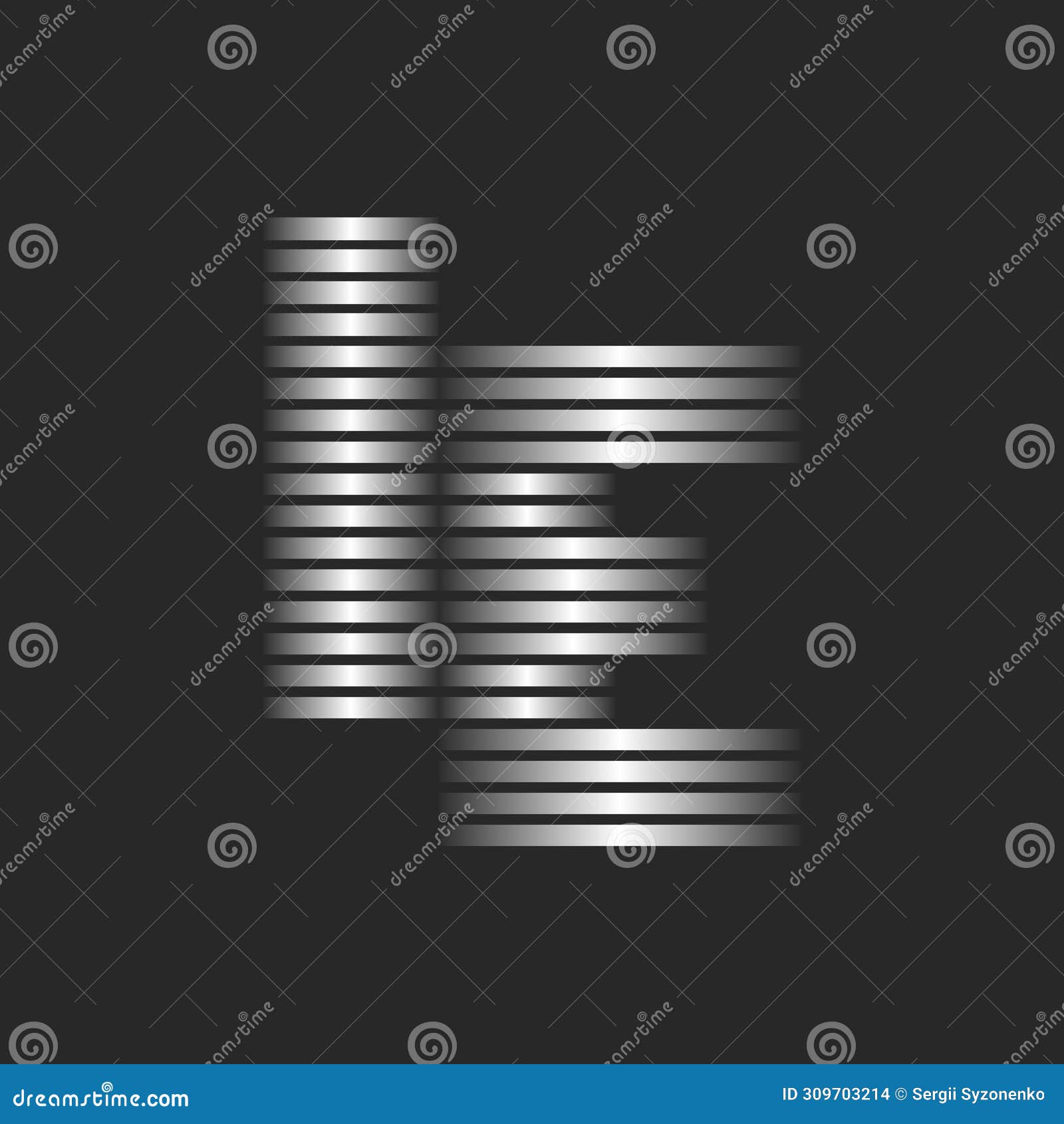 Letters IE or EI Initials Logo Design Featuring Silver Thin Parallel ...