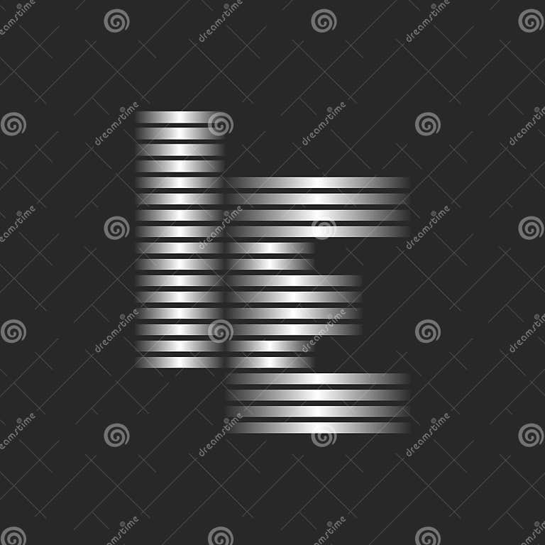 Letters IE or EI Initials Logo Design Featuring Silver Thin Parallel ...