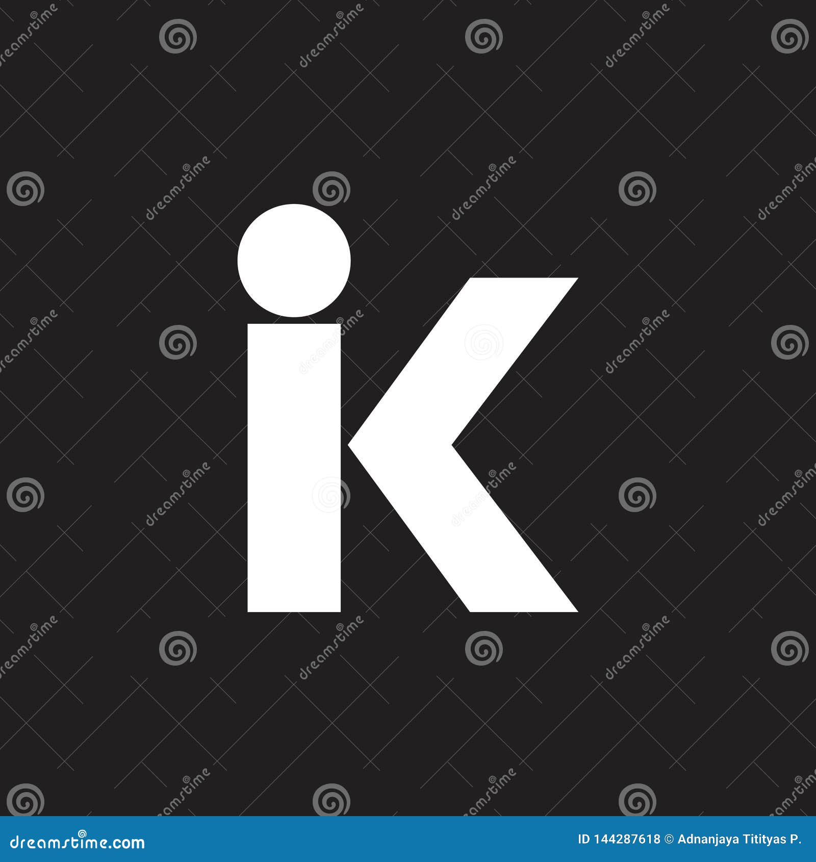 Letters Ik Simple Geometric Logo Vector Stock Vector - Illustration of ...