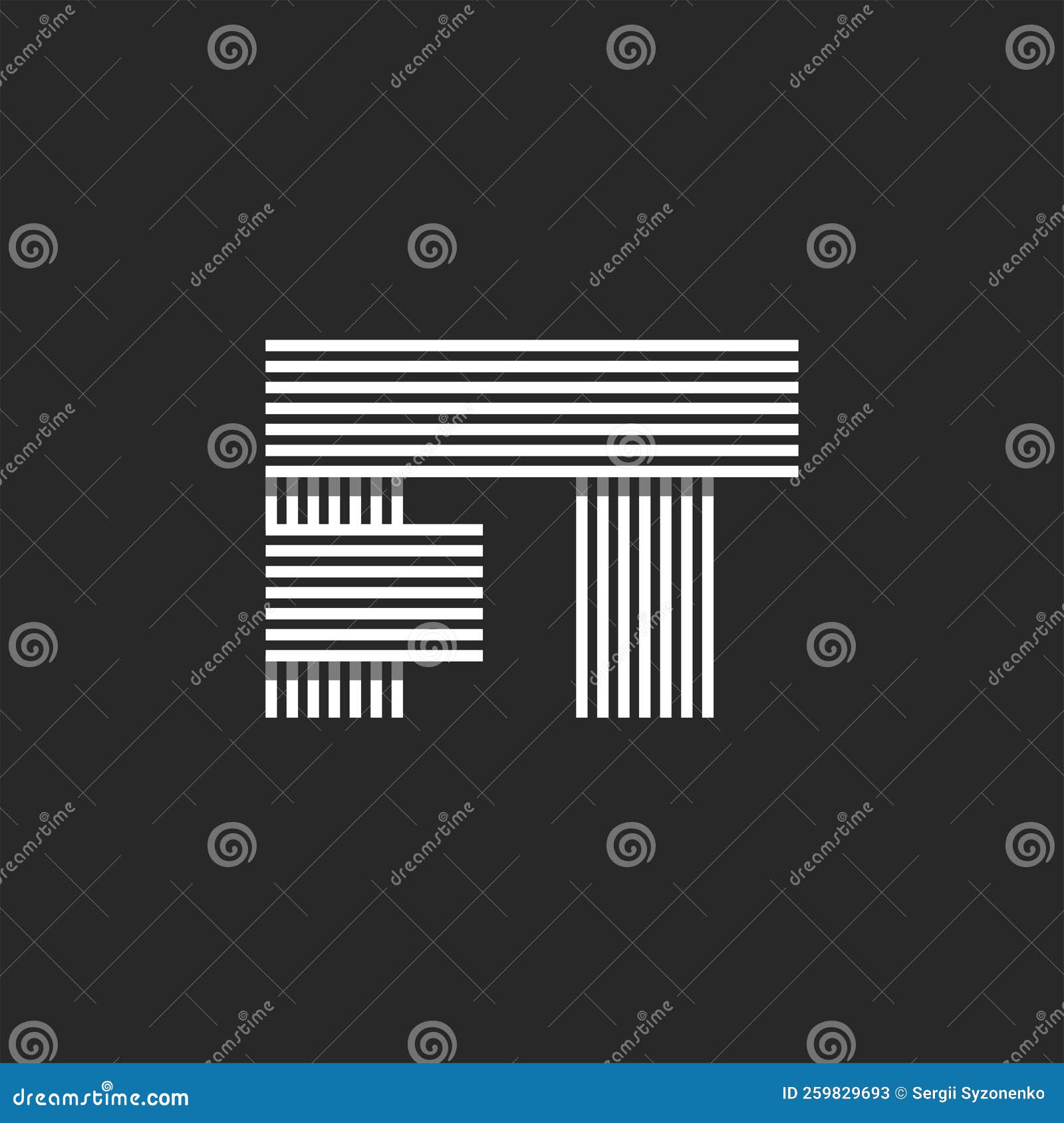 Letters Initials FT or TF Logo Mockup, Monogram Two Letters F and T ...