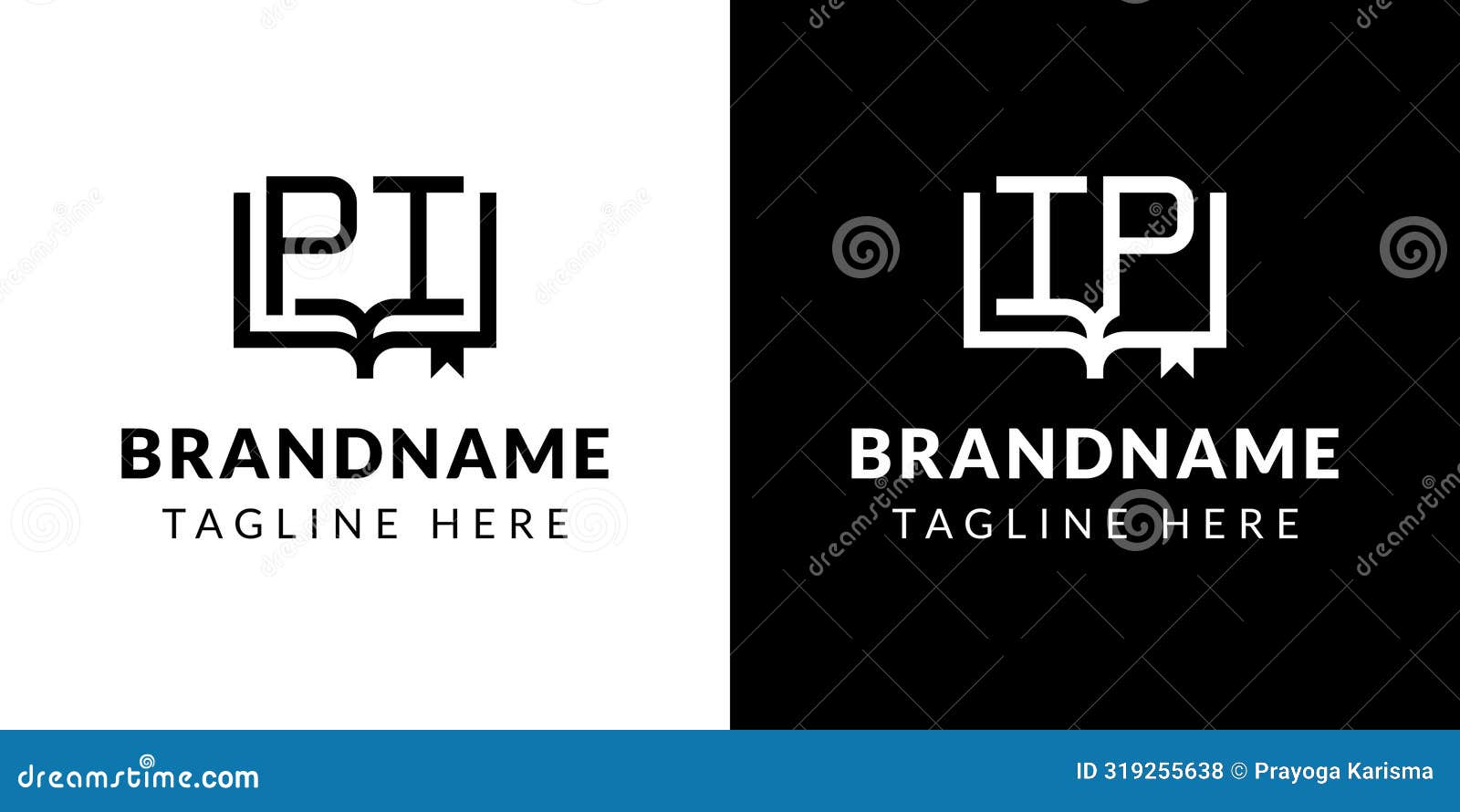 Letters IP and PI Book Logo, Suitable for Business Related To Book with ...