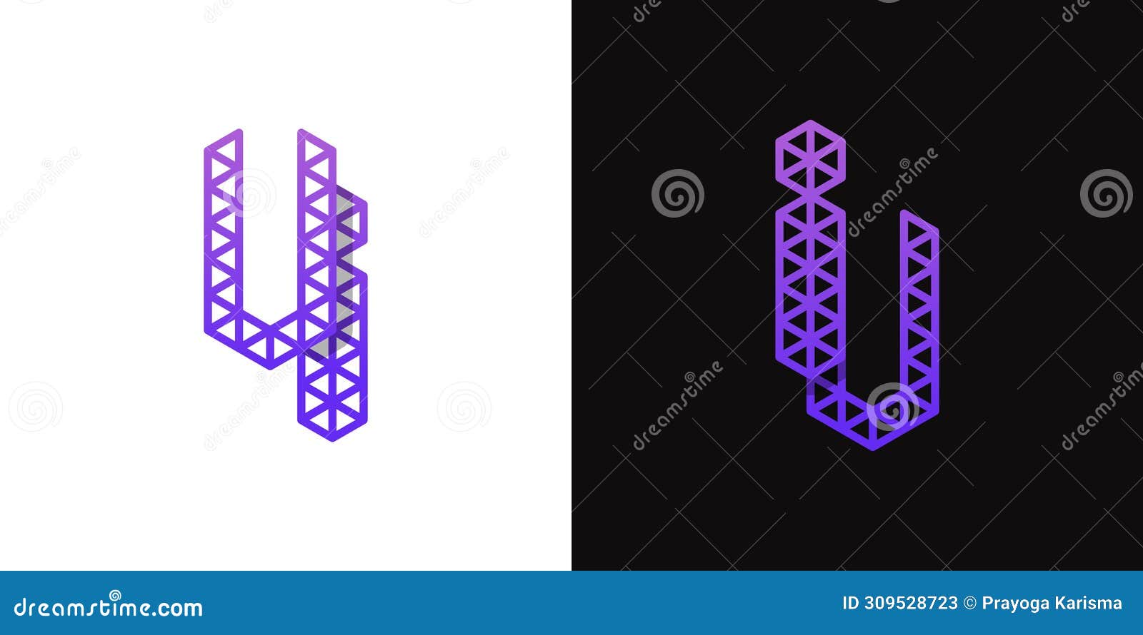 Letters IU And UI Polygon Logo, Suitable For Business Related To ...