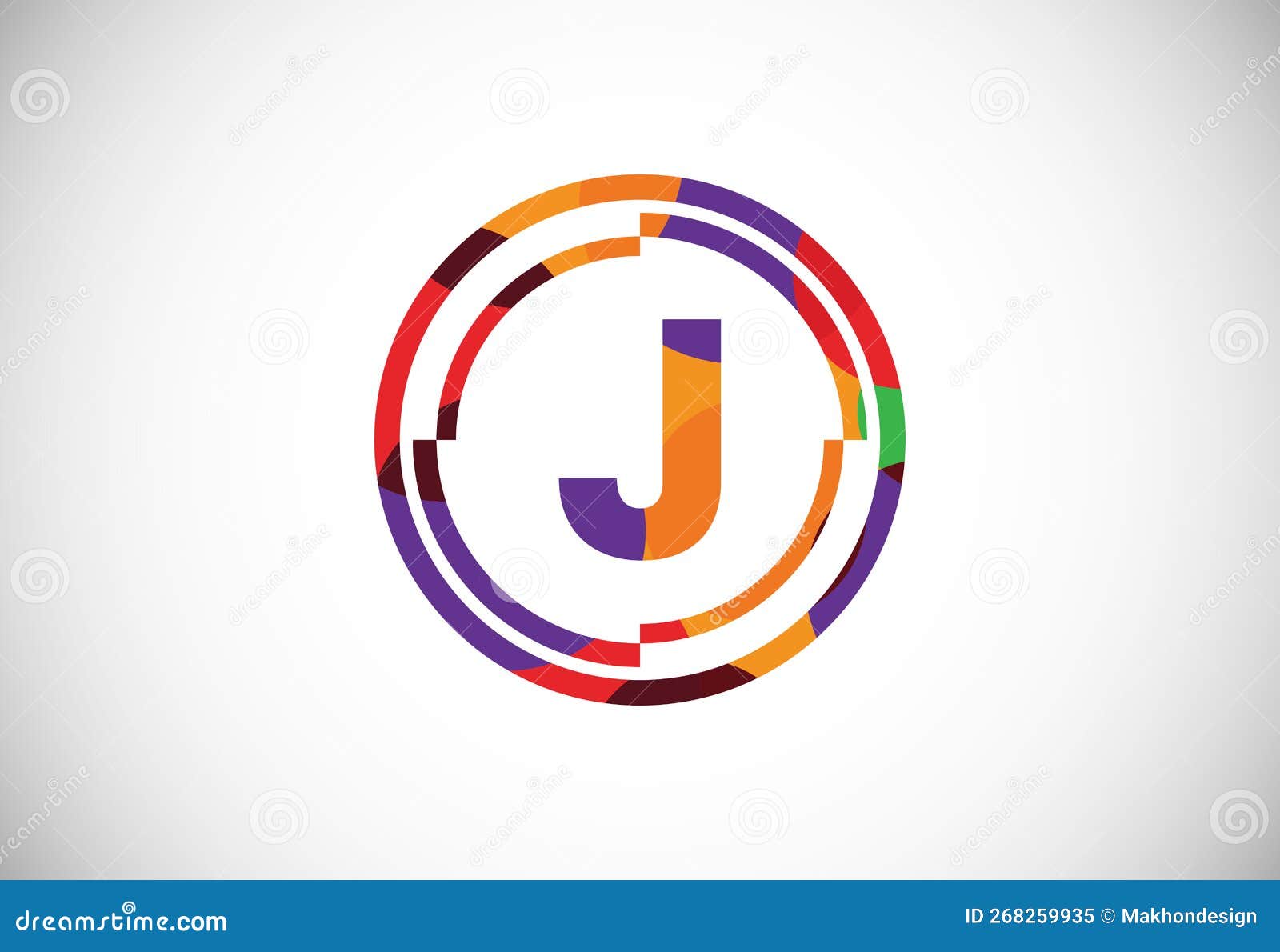 Letters J with Circle Frames Low Poly Art Style. English Alphabet ...