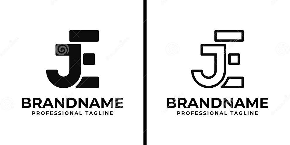 Letters JE or EJ Monogram Logo Set, for Business with EJ or JE Initials ...