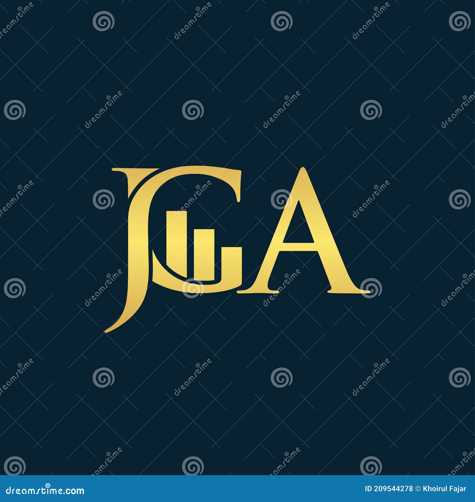 Letters JGA Logo Icon, Vector Template Stock Vector - Illustration of ...