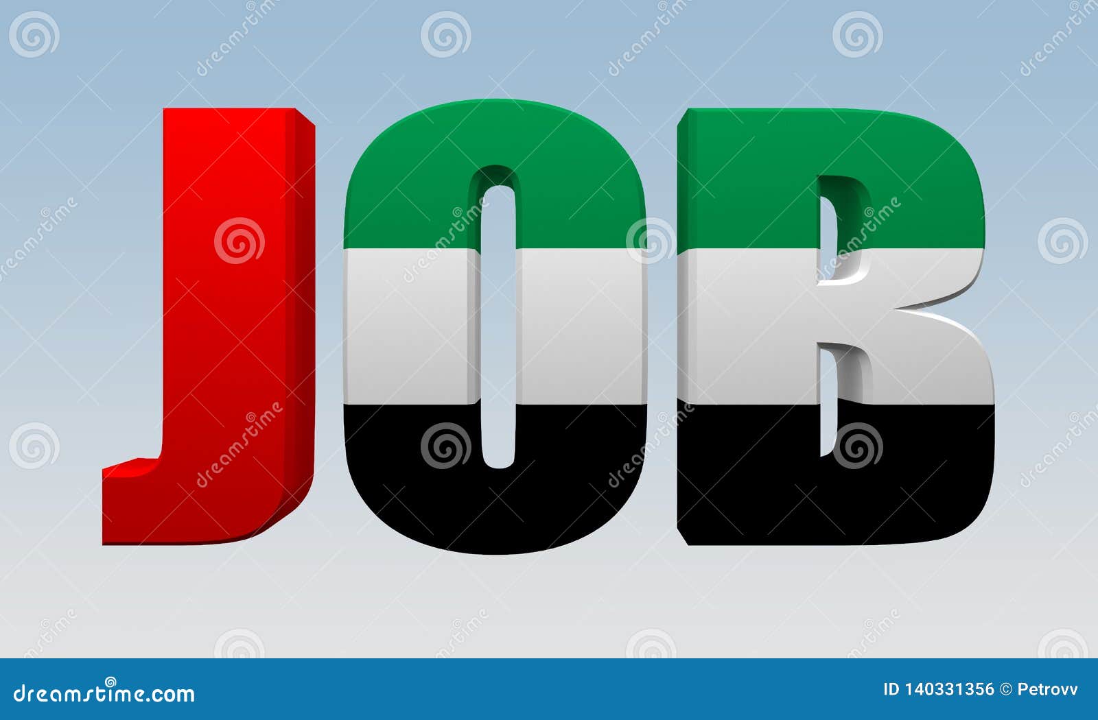 Letters Job Painted in Color of Flag UAE Stock Illustration ...