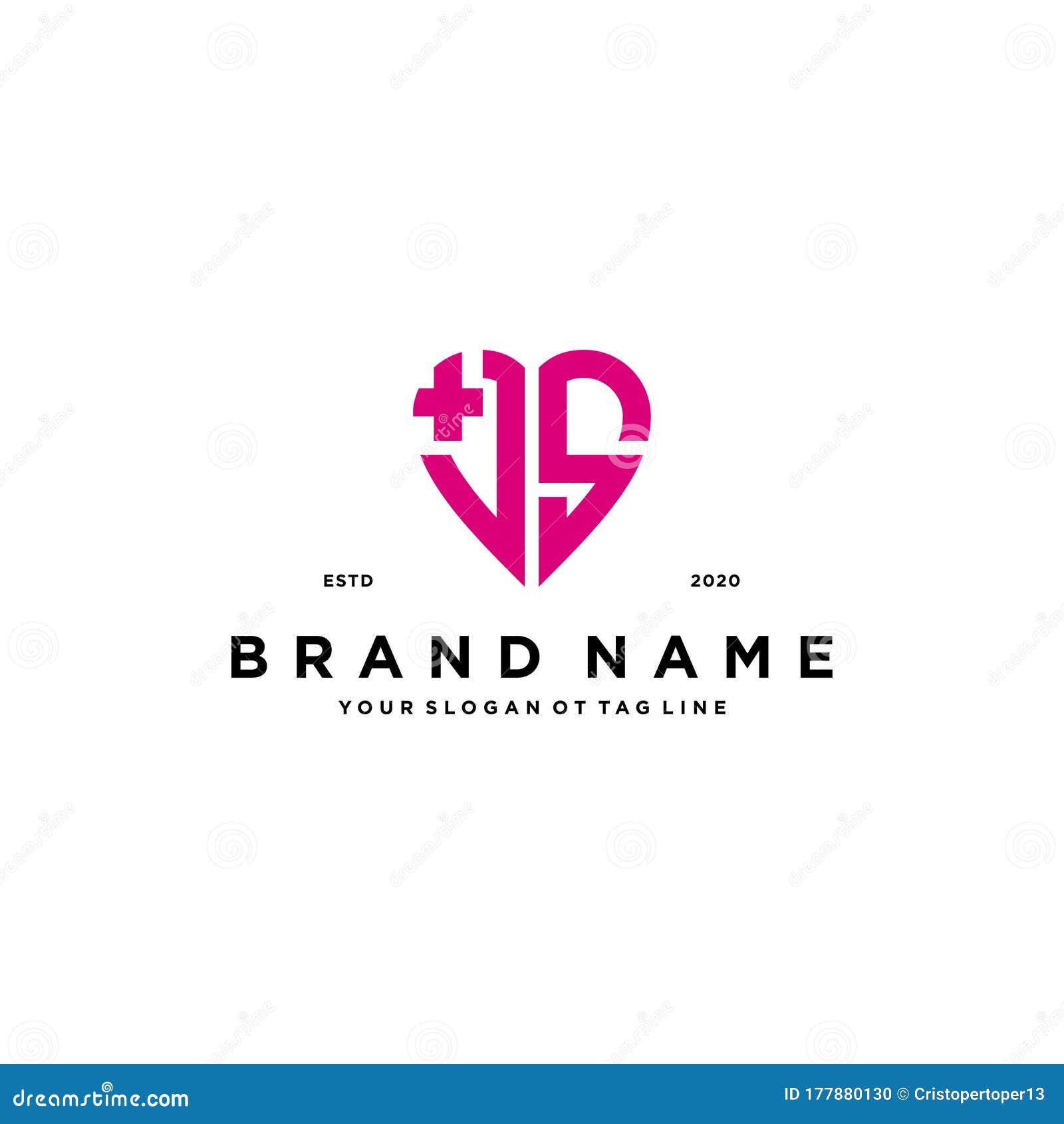 Letters JS and Love Logo Design Vector T Stock Vector - Illustration of ...