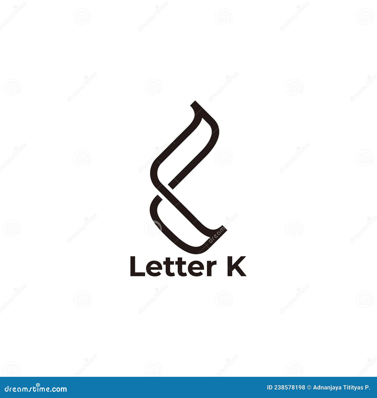 Letters K Infinity Linear Curves Geometric Simple Logo Vector Stock ...