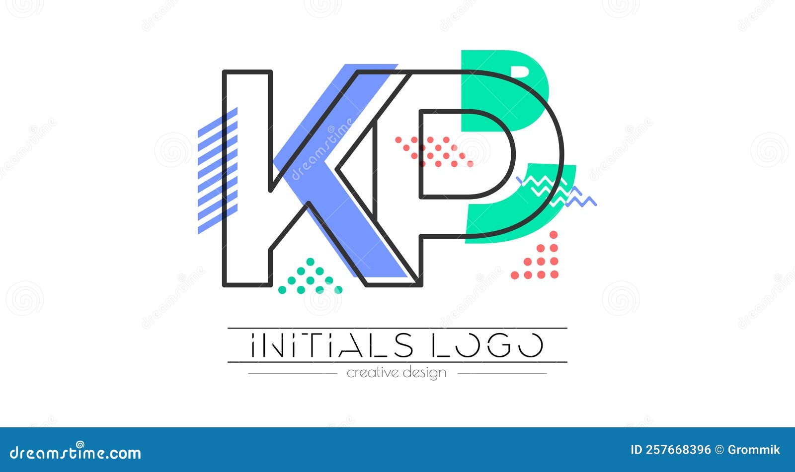 Letters K and P. Merging of Two Letters. Initials Logo or Abbreviation ...