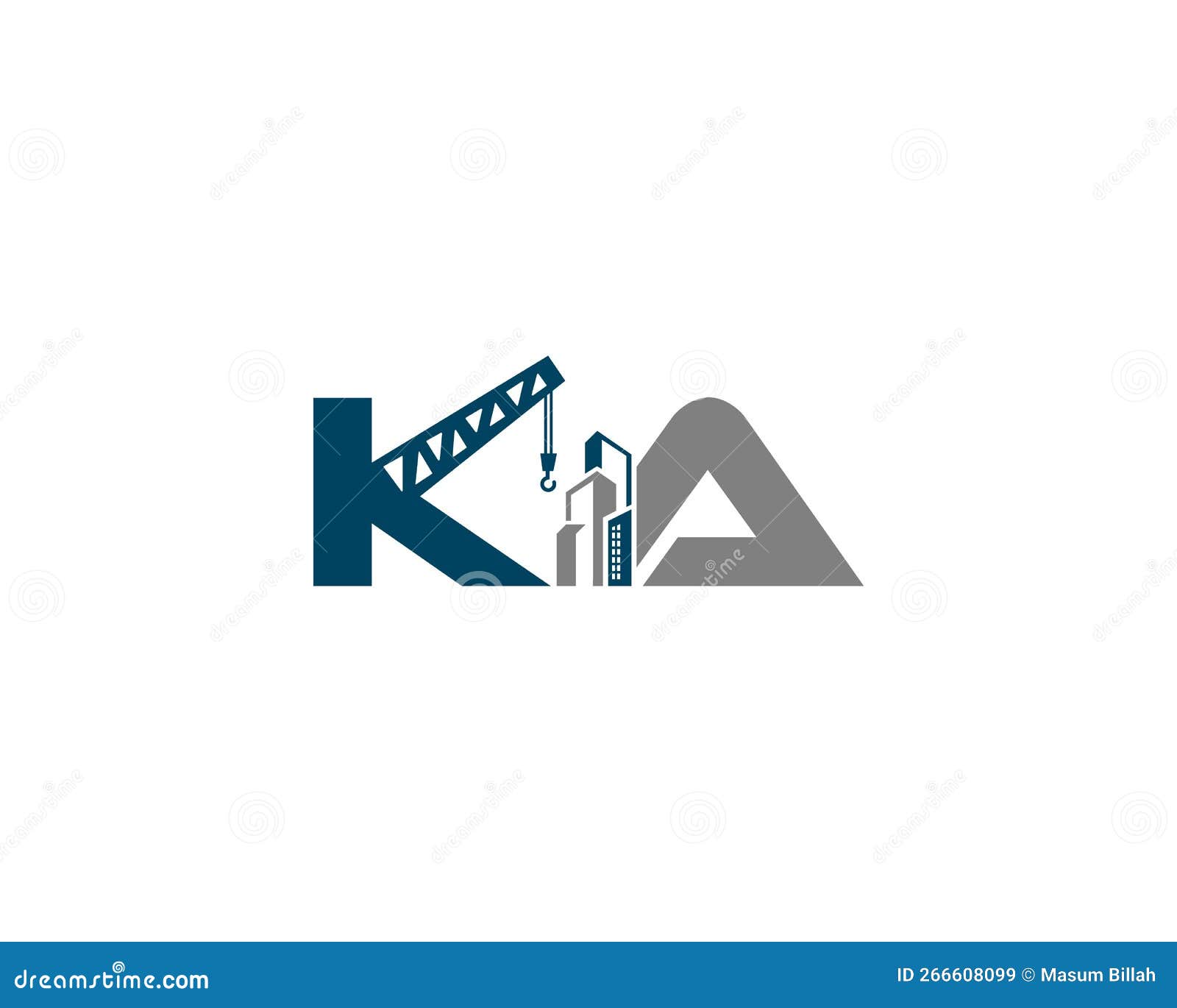 Letters KA with Crane and Building Real Estate Construction Logo. Stock ...