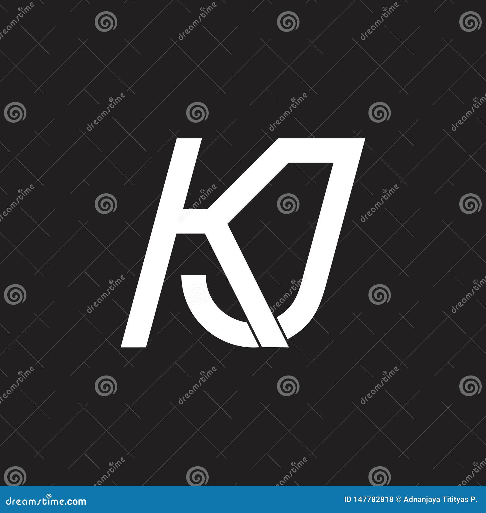 Letters Kj Simple Linked Geometric Logo Vector Stock Vector ...