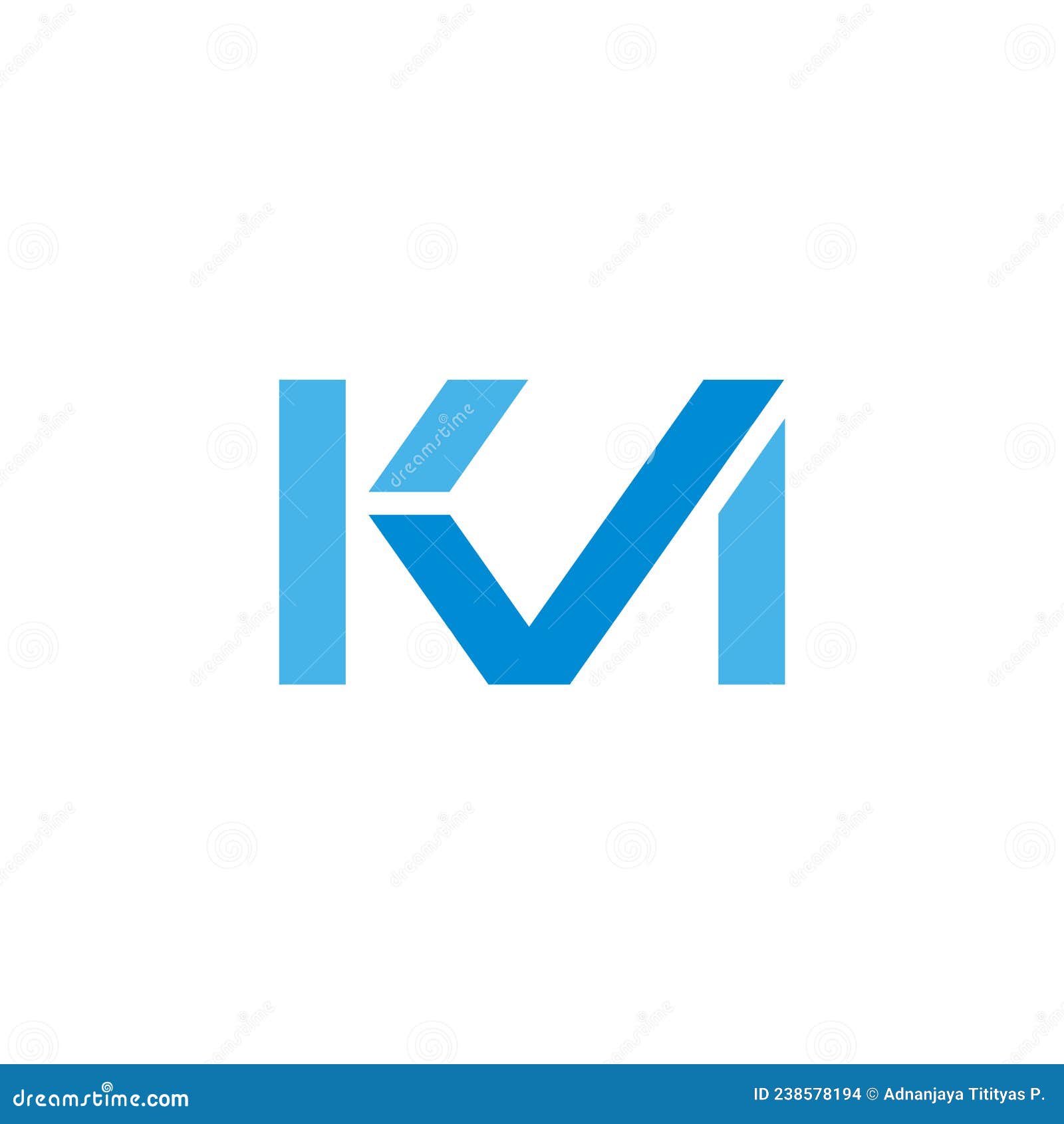 Letters Km Simple Check Mark Symbol Geometric Logo Vector Stock Vector ...