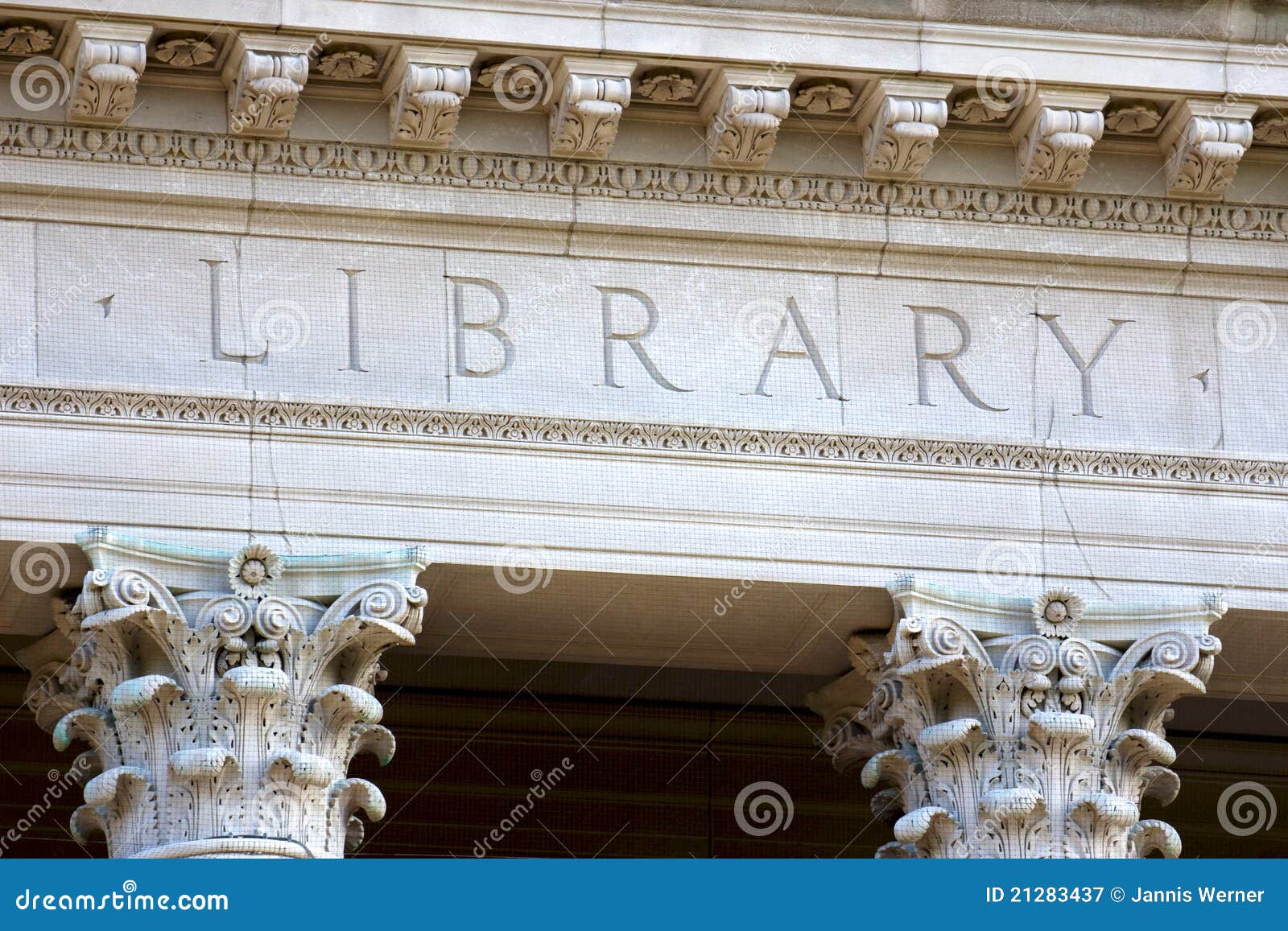 The Letters LIBRARY on a University Building Stock Image - Image of ...