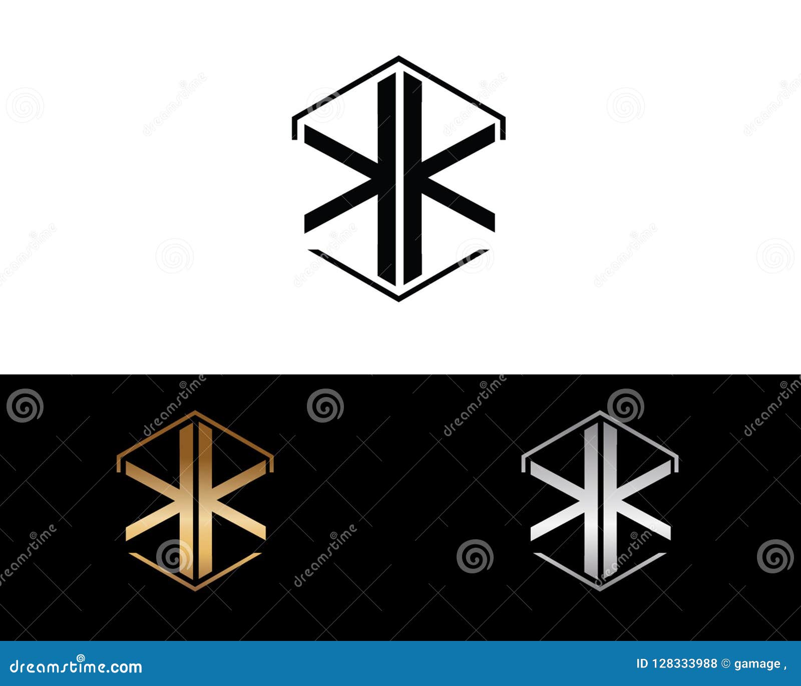 Kk Hexagon Shape Letters Vector Design Stock Vector - Illustration of ...