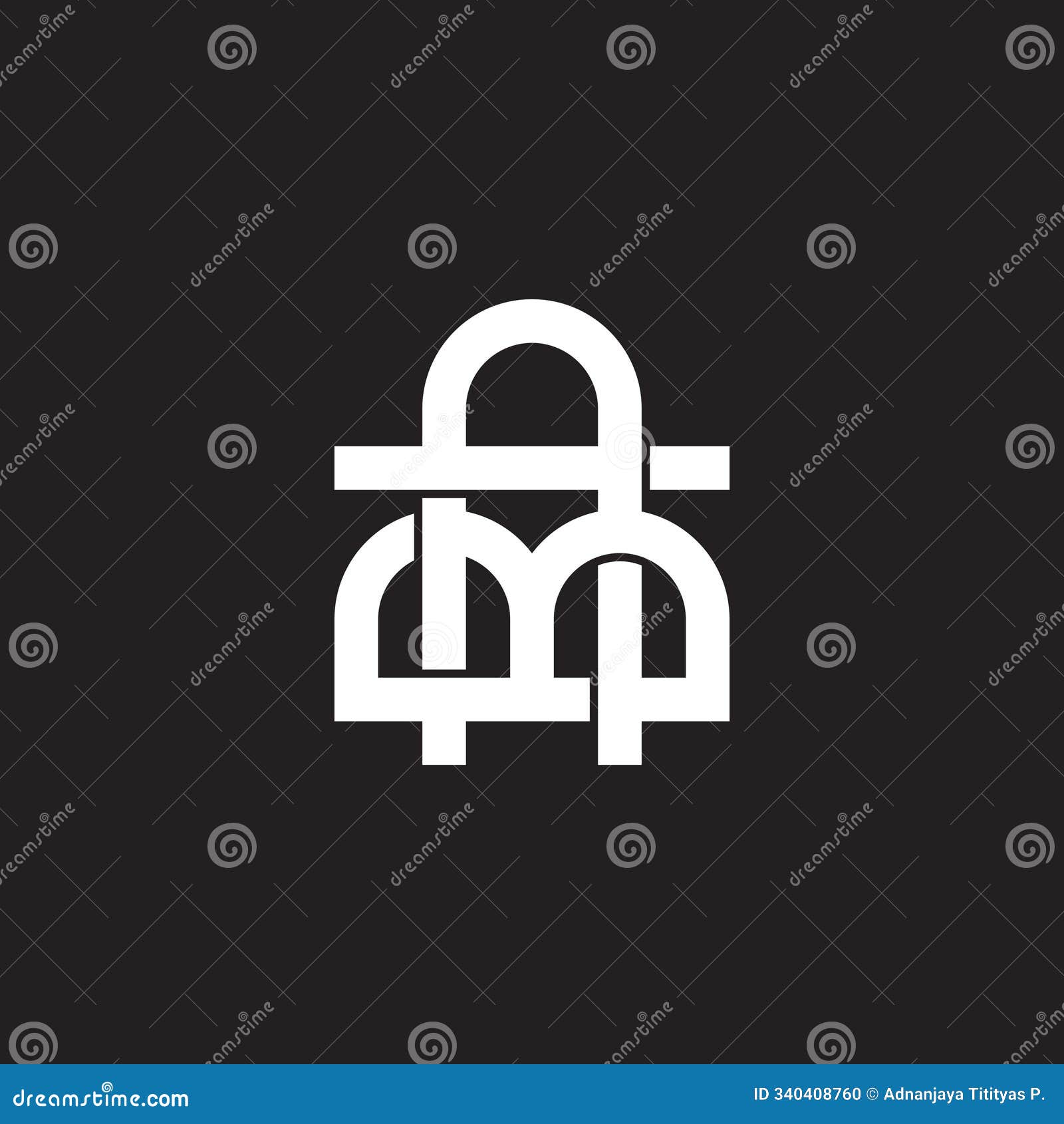Letters am Linked Overlapping Simple Geometric Logo Vector Stock Vector ...
