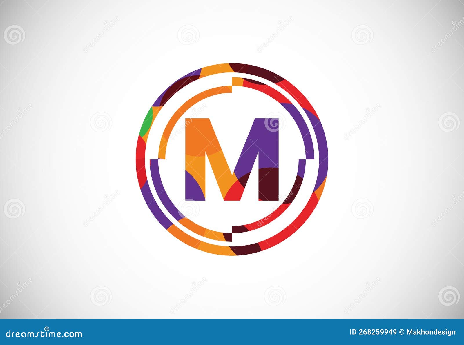 Letters M with Circle Frames Low Poly Art Style. English Alphabet ...