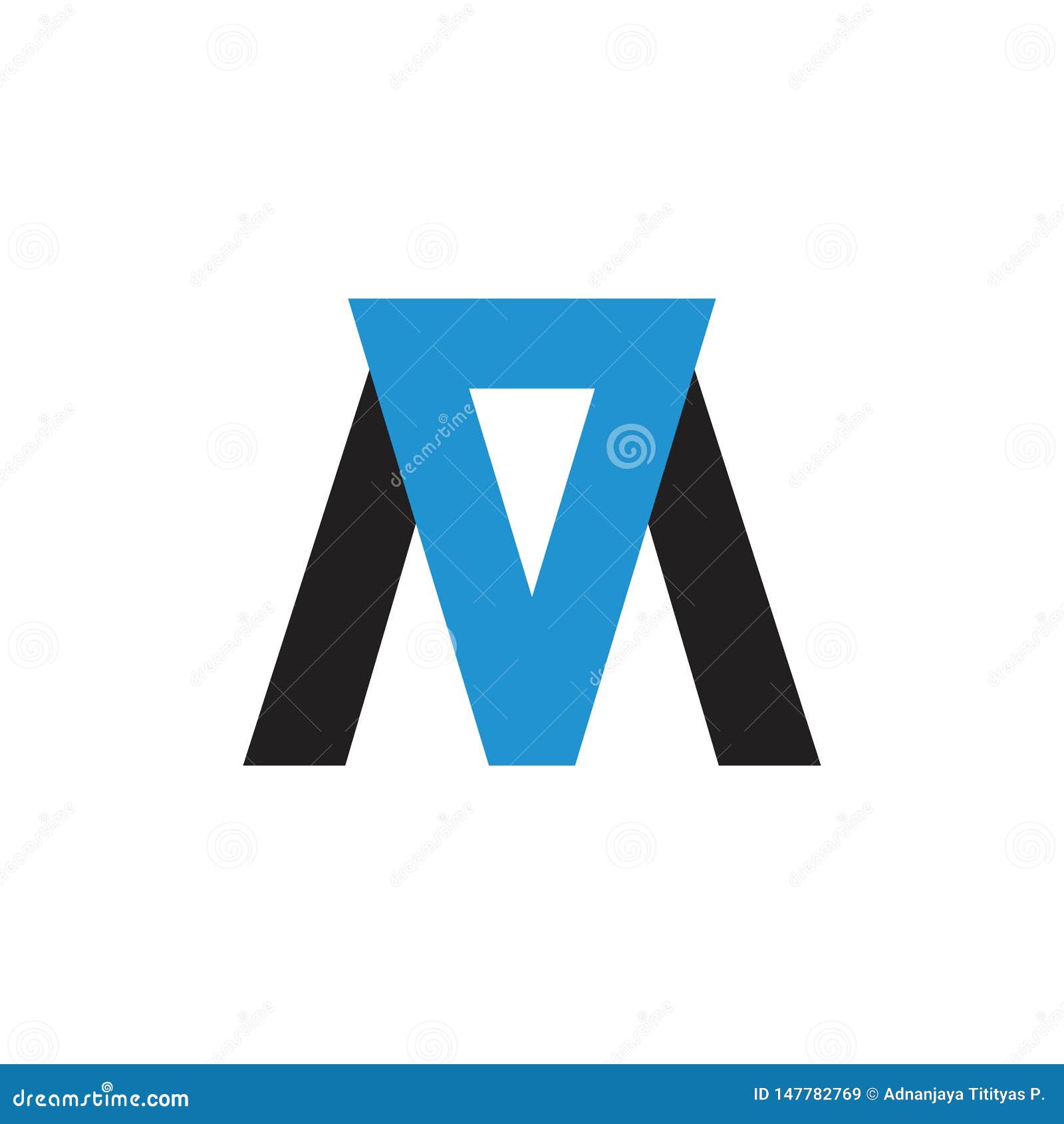 Letters M Triangle Blue Diamond Geometric Logo Vector Stock Vector ...