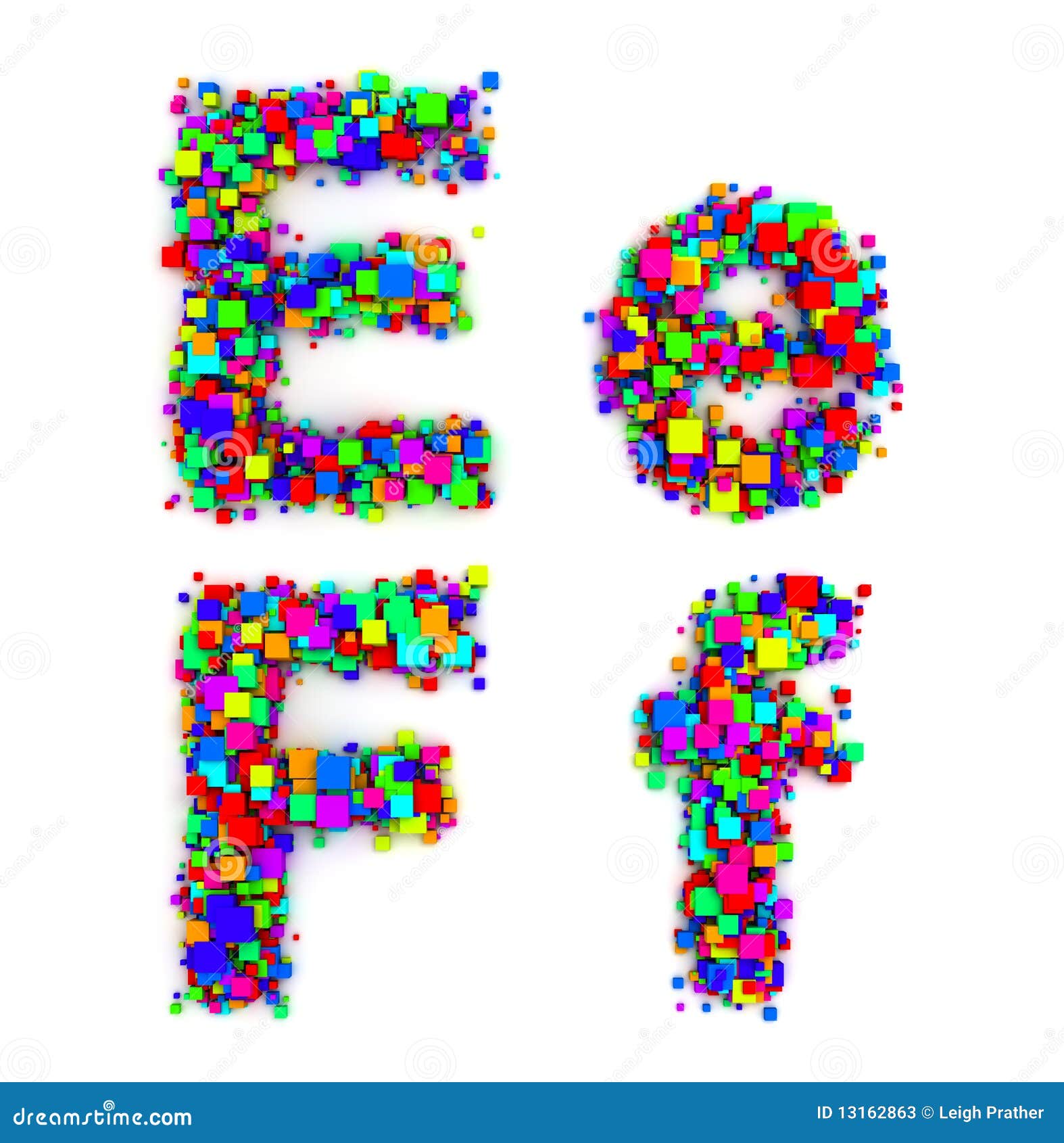 Letters Made of Colorful Boxes Stock Illustration - Illustration of ...