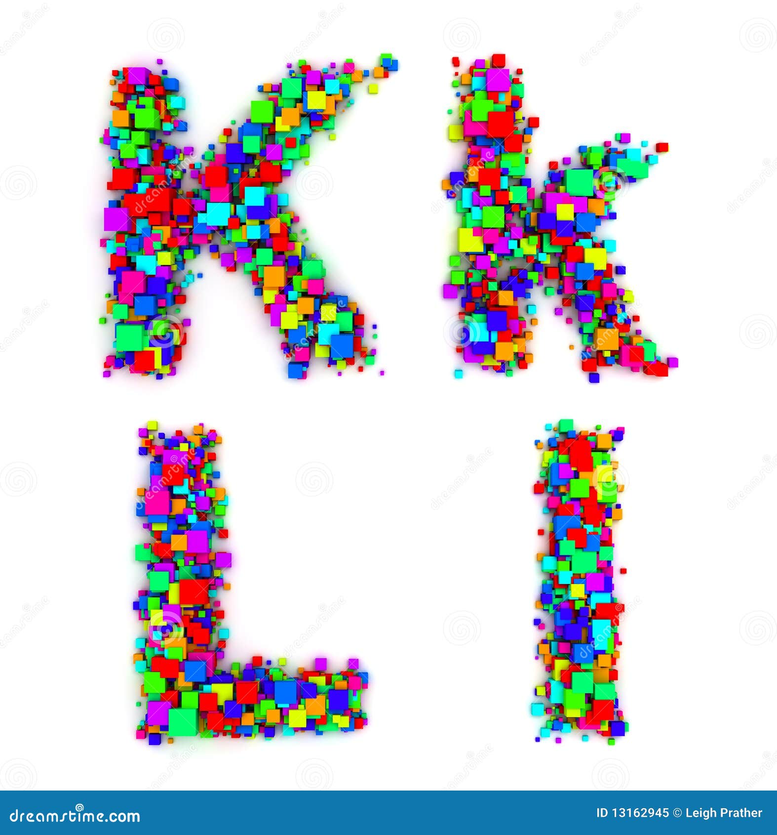 Letters Made of Colorful Boxes Stock Illustration - Illustration of ...