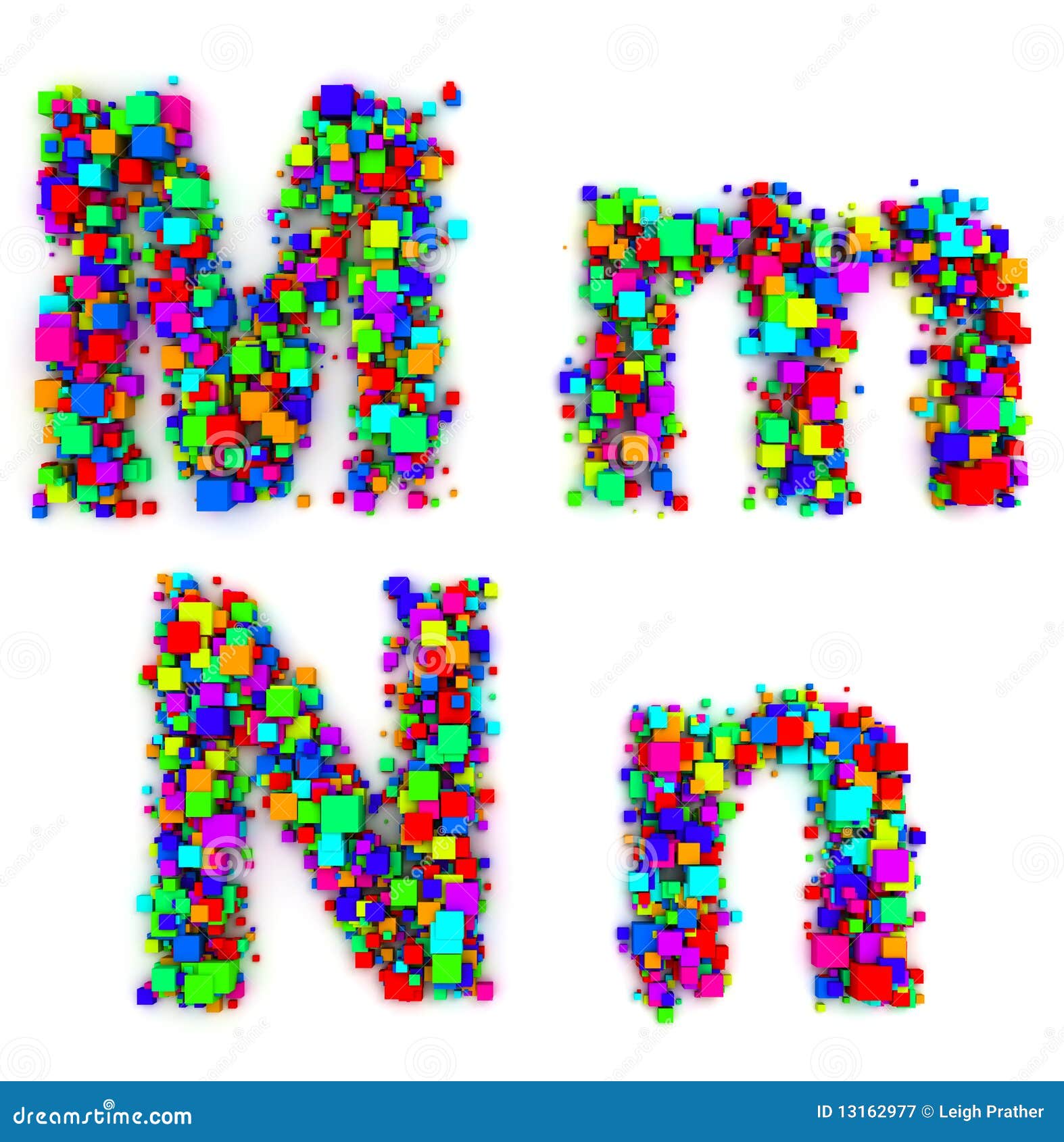 Letters Made of Colorful Boxes Stock Illustration - Illustration of ...