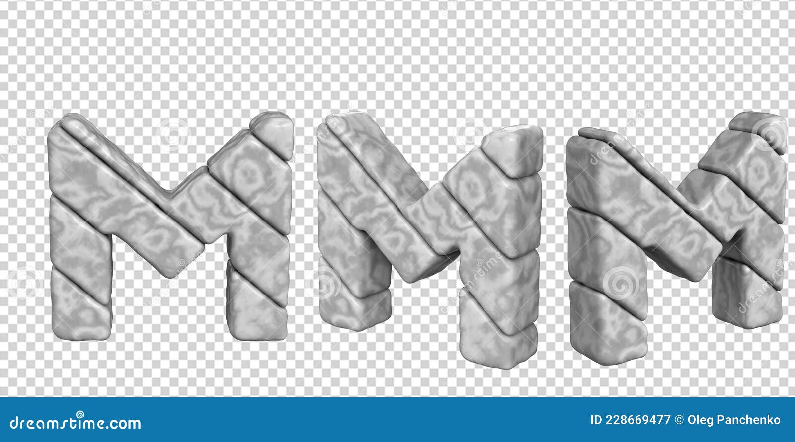 Marble Letters in Different Angles on a Transparent Background. 3d ...