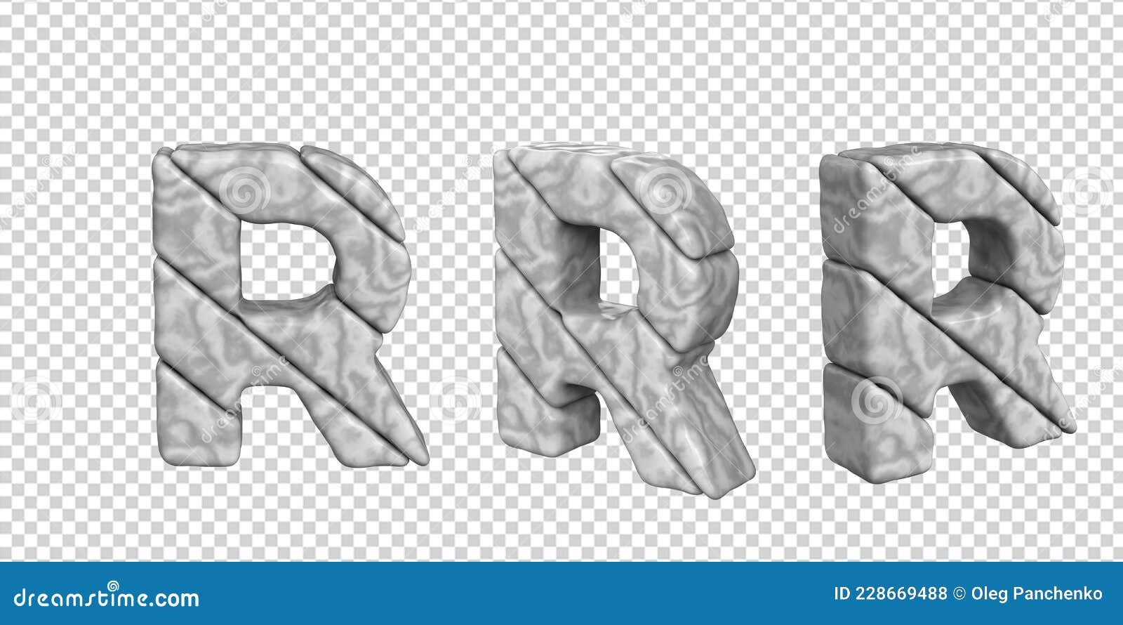 Marble Letters in Different Angles on a Transparent Background. 3d ...