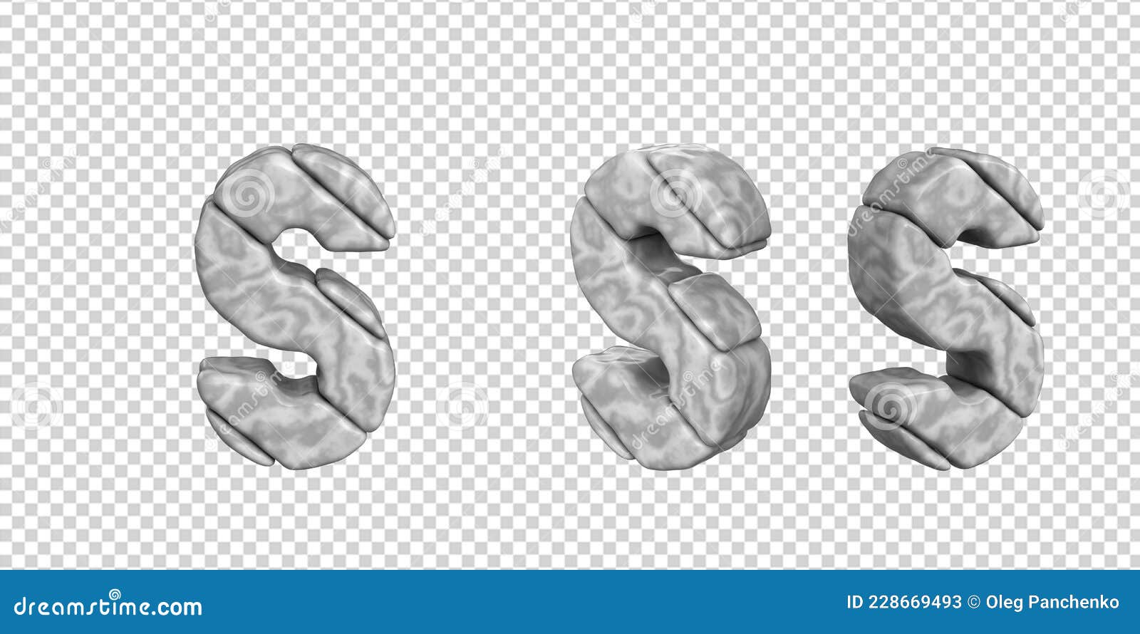 Marble Letters in Different Angles on a Transparent Background. 3d ...