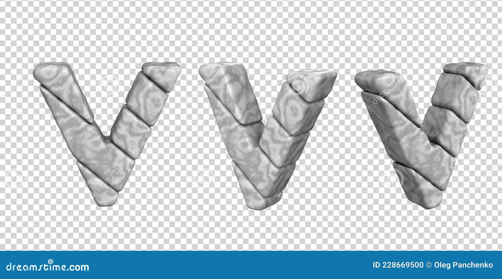 Marble Letters in Different Angles on a Transparent Background. 3d ...