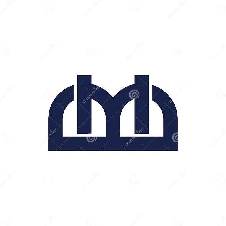 Letters Mb Abstract Simple Geometric Line Logo Vector Stock Vector ...