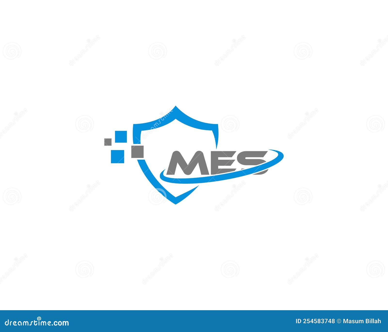 Letters MES Logo with Shield Style Creative Design Concept. Stock ...