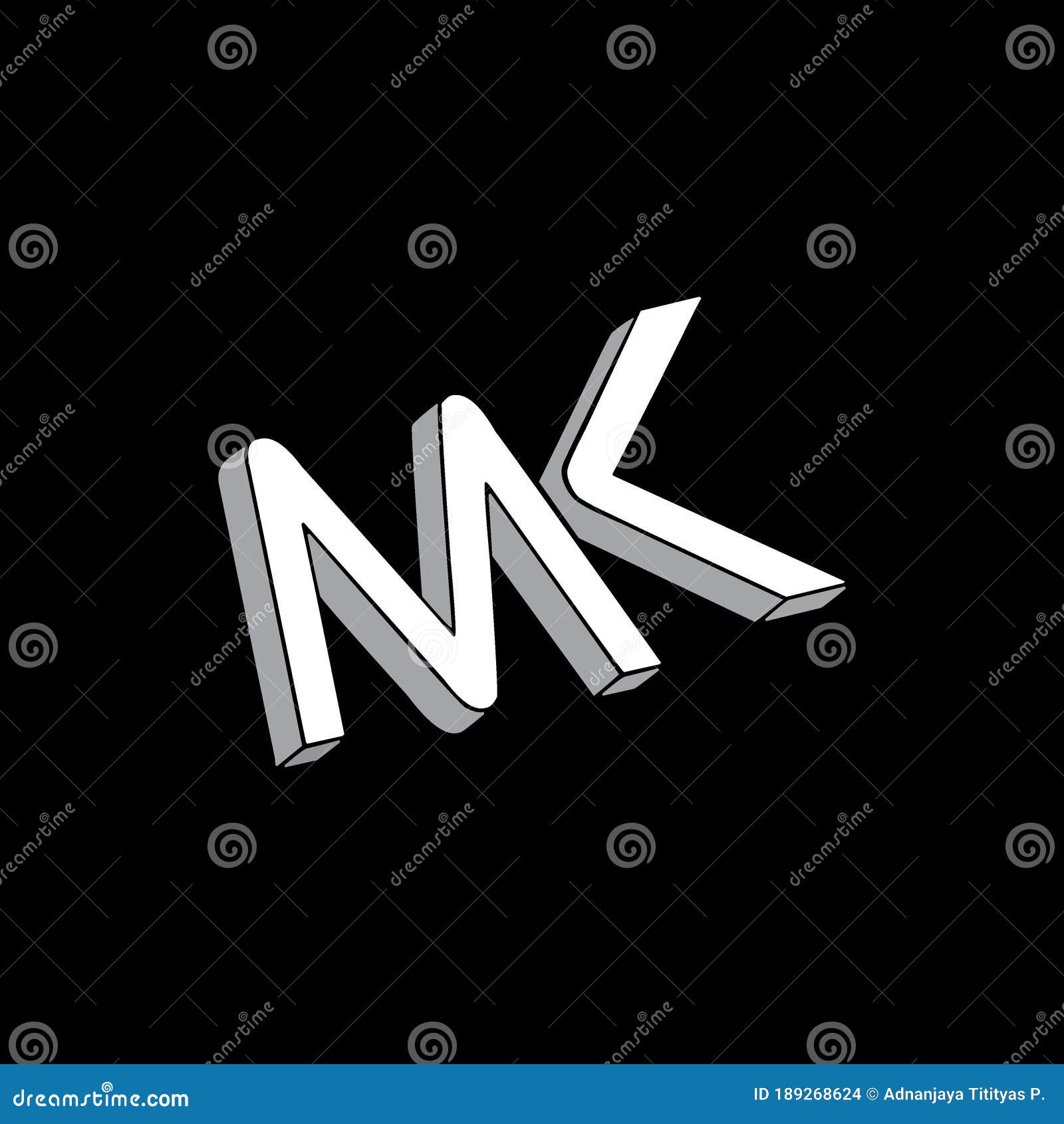 Letters mk 3d logo vector stock vector. Illustration of sign - 189268624