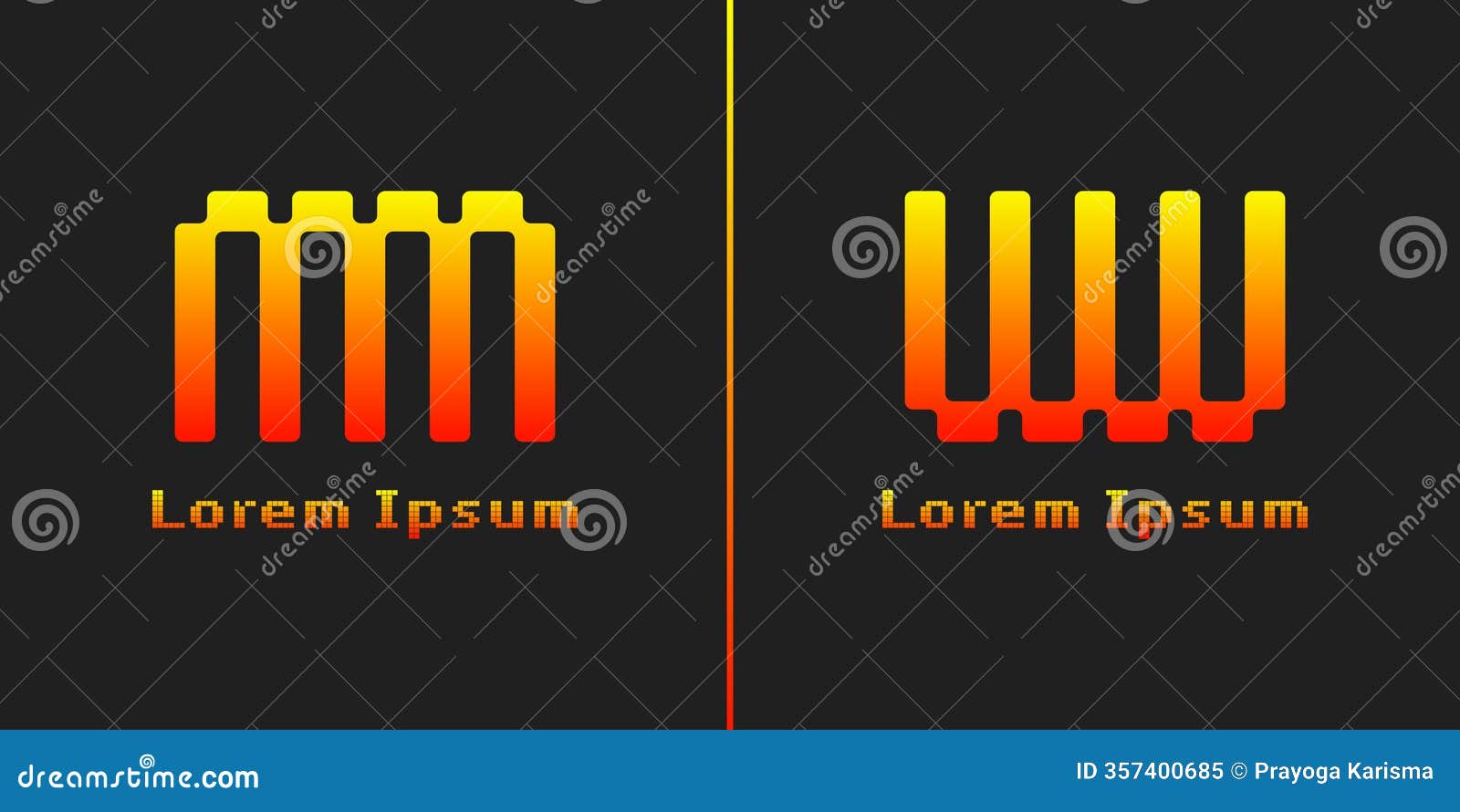 Letters MM and WW Pixel Monogram Logo, Suitable for Any Business with ...