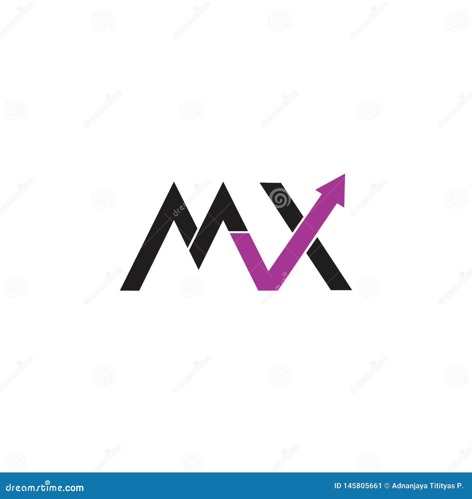 Letters Mx Check Mark Geometric Logo Vector Stock Vector - Illustration ...