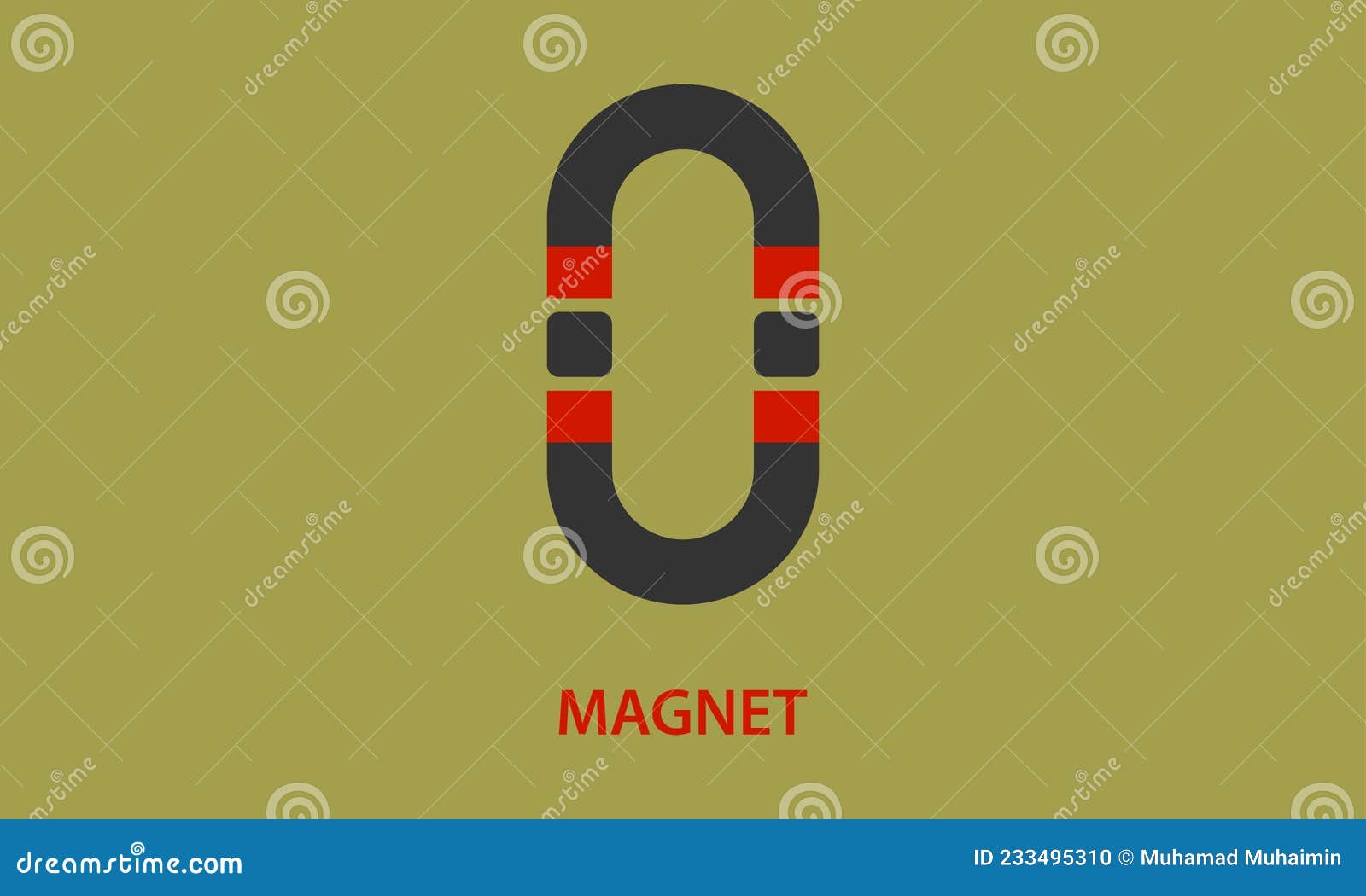 The Letters N and U Form a Magnet Stock Vector - Illustration of space ...