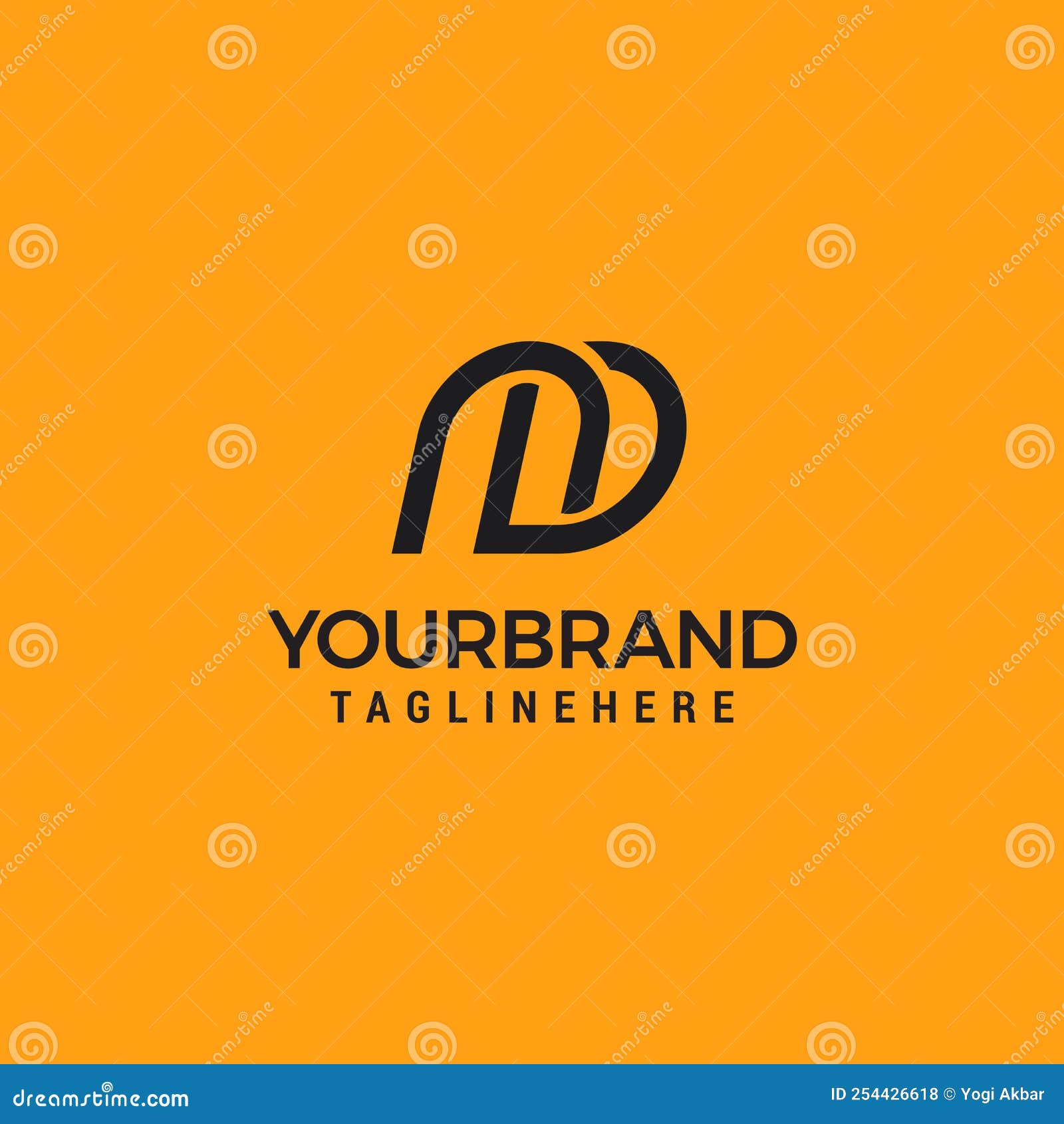 Letters ND Logo Line Design Template Vector Stock Vector - Illustration ...