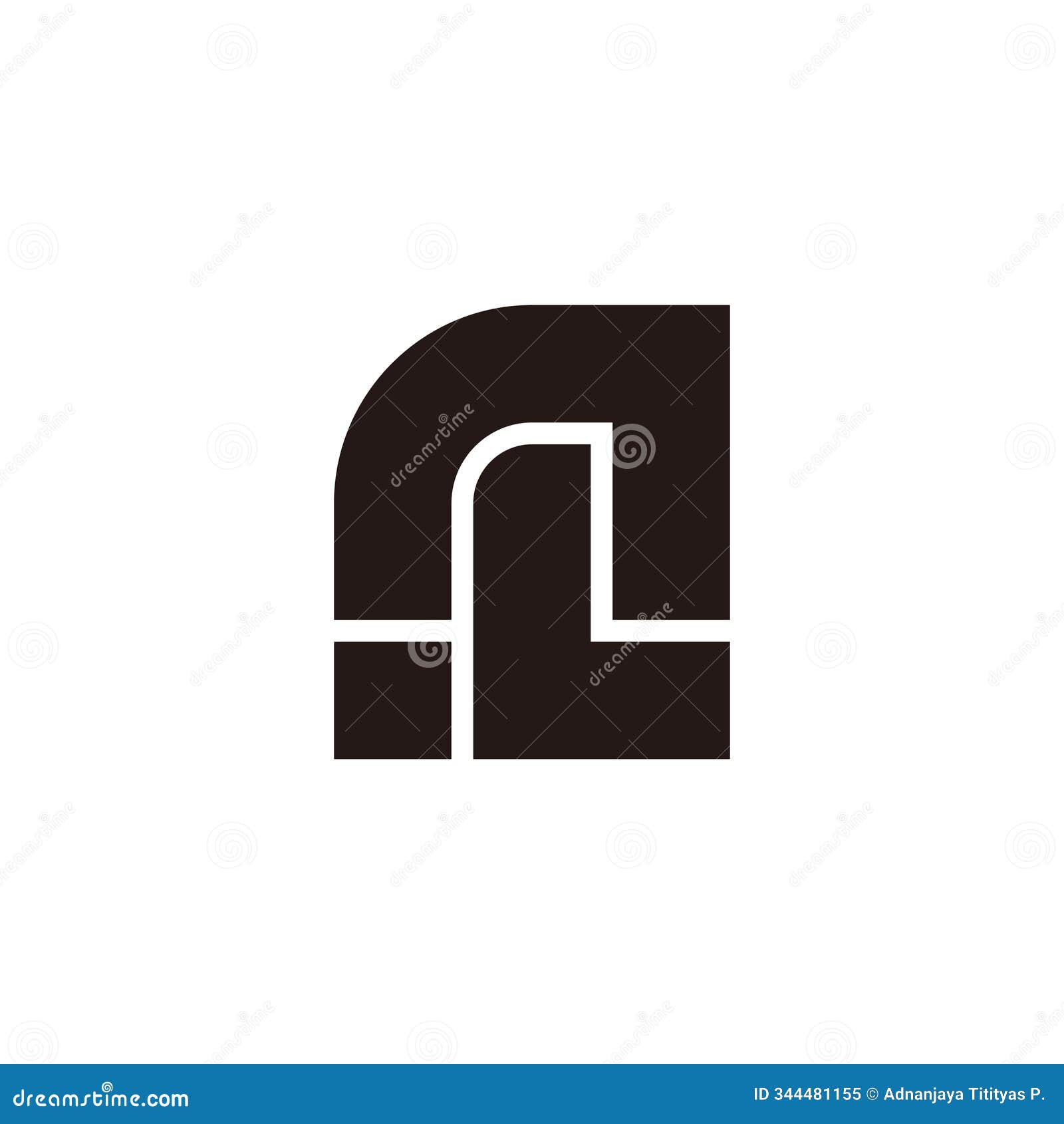 Letters Nil Simple Geometric Monogram Logo Vector Stock Vector ...