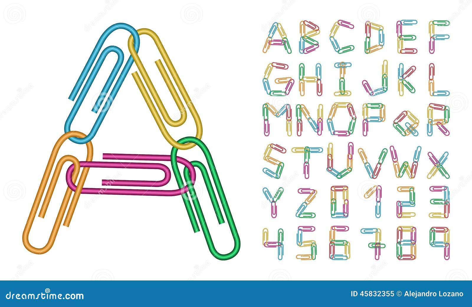 Letters and numbers clips stock vector. Illustration of blackground ...