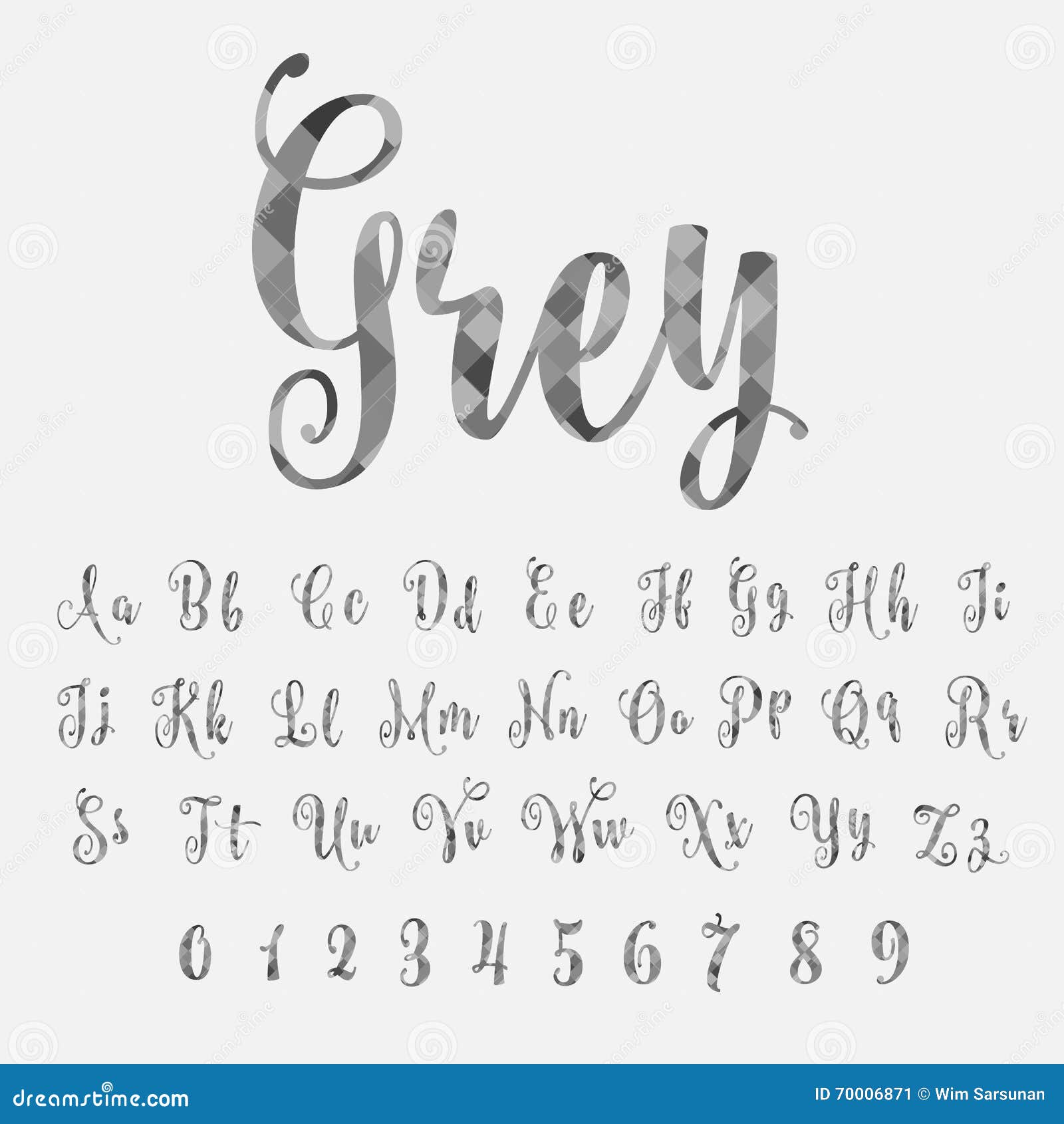 Letters and Numbers with Grey Stock Vector - Illustration of color ...