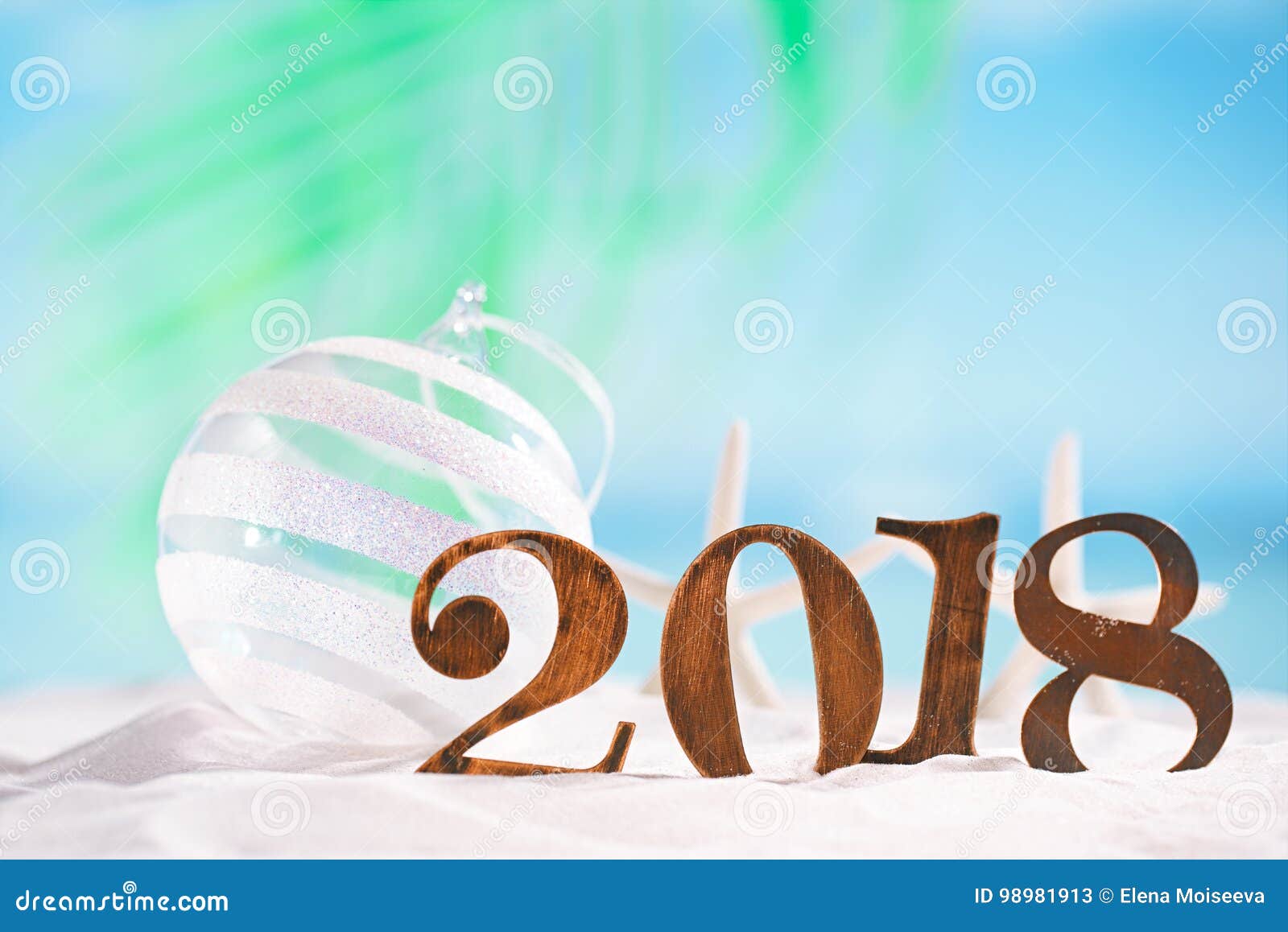 2018 Letters Numbers New Year on Beach Stock Image - Image of sandy ...