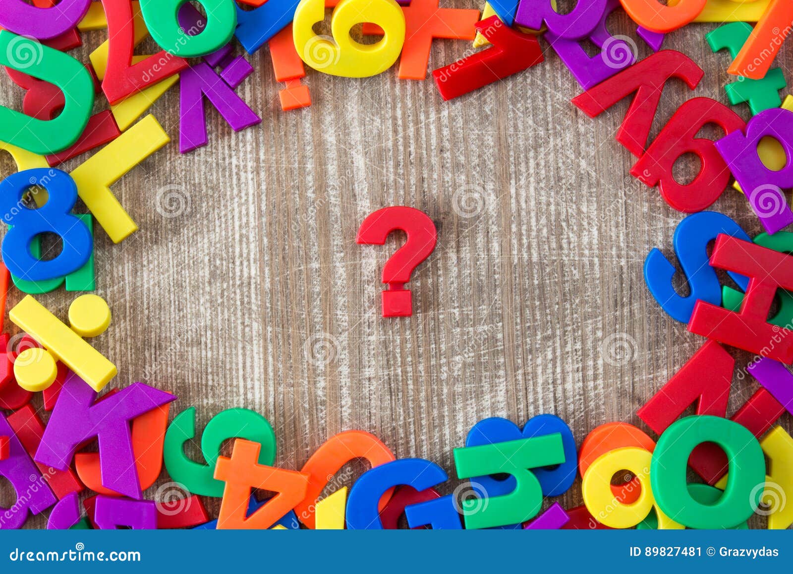 Letters and Numbers with Question Mark in a Middle Stock Image - Image ...