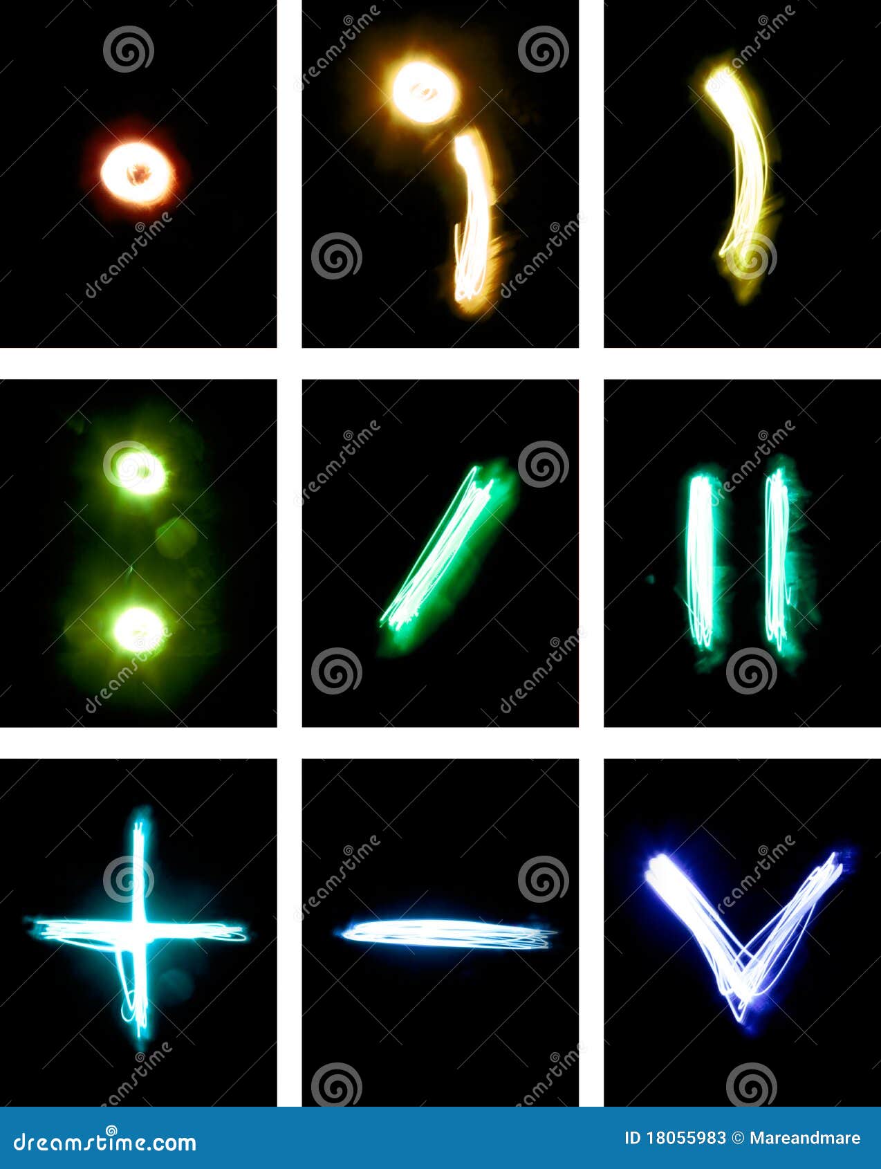 Letters painted with light stock illustration. Illustration of ...
