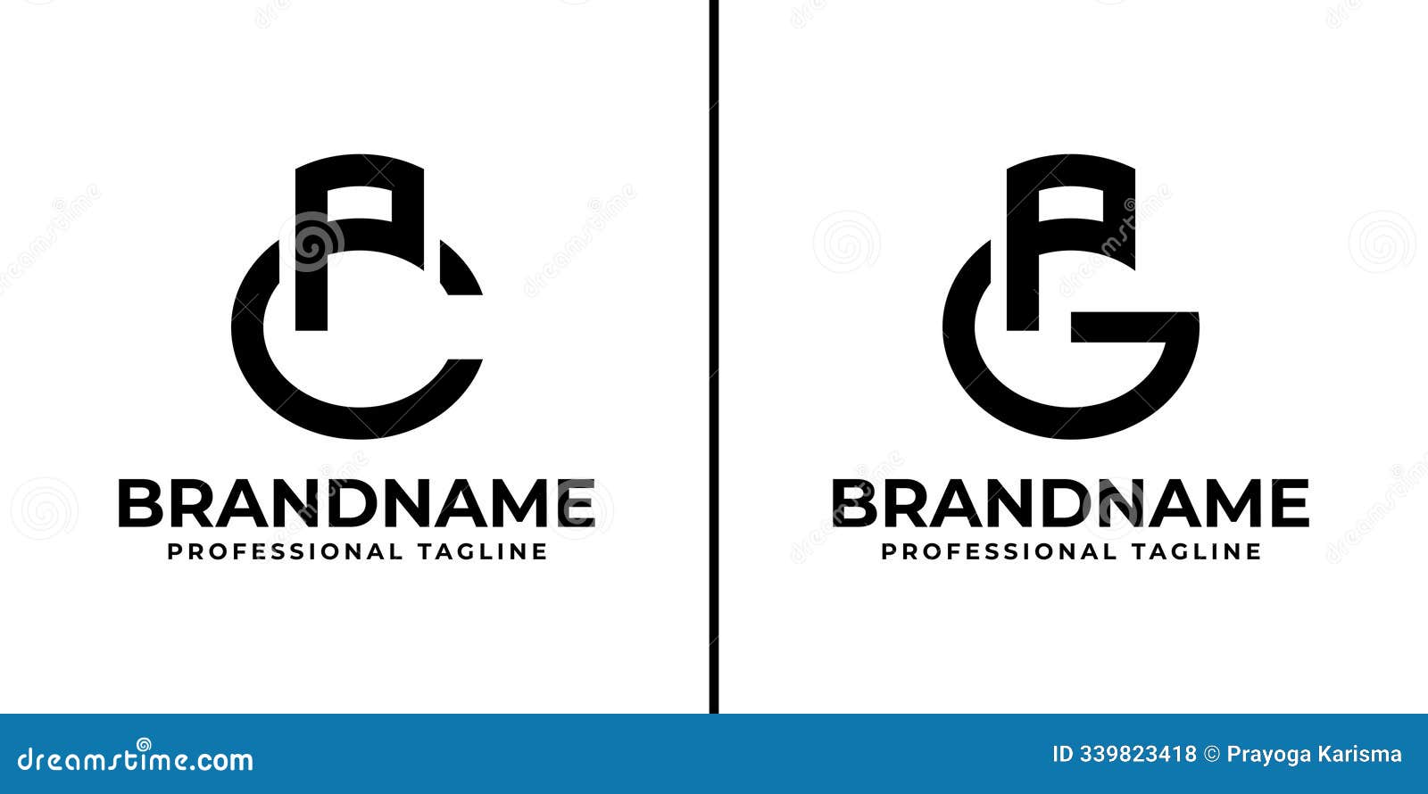 Letters PC and PG Monogram Logo, Suitable for Any Business with PC, CP ...