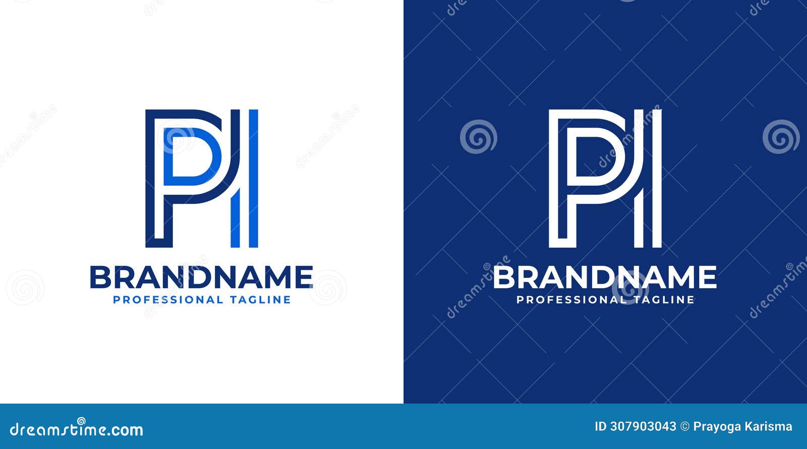 Letters PI Line Monogram Logo, Suitable for Business with PI or IP ...
