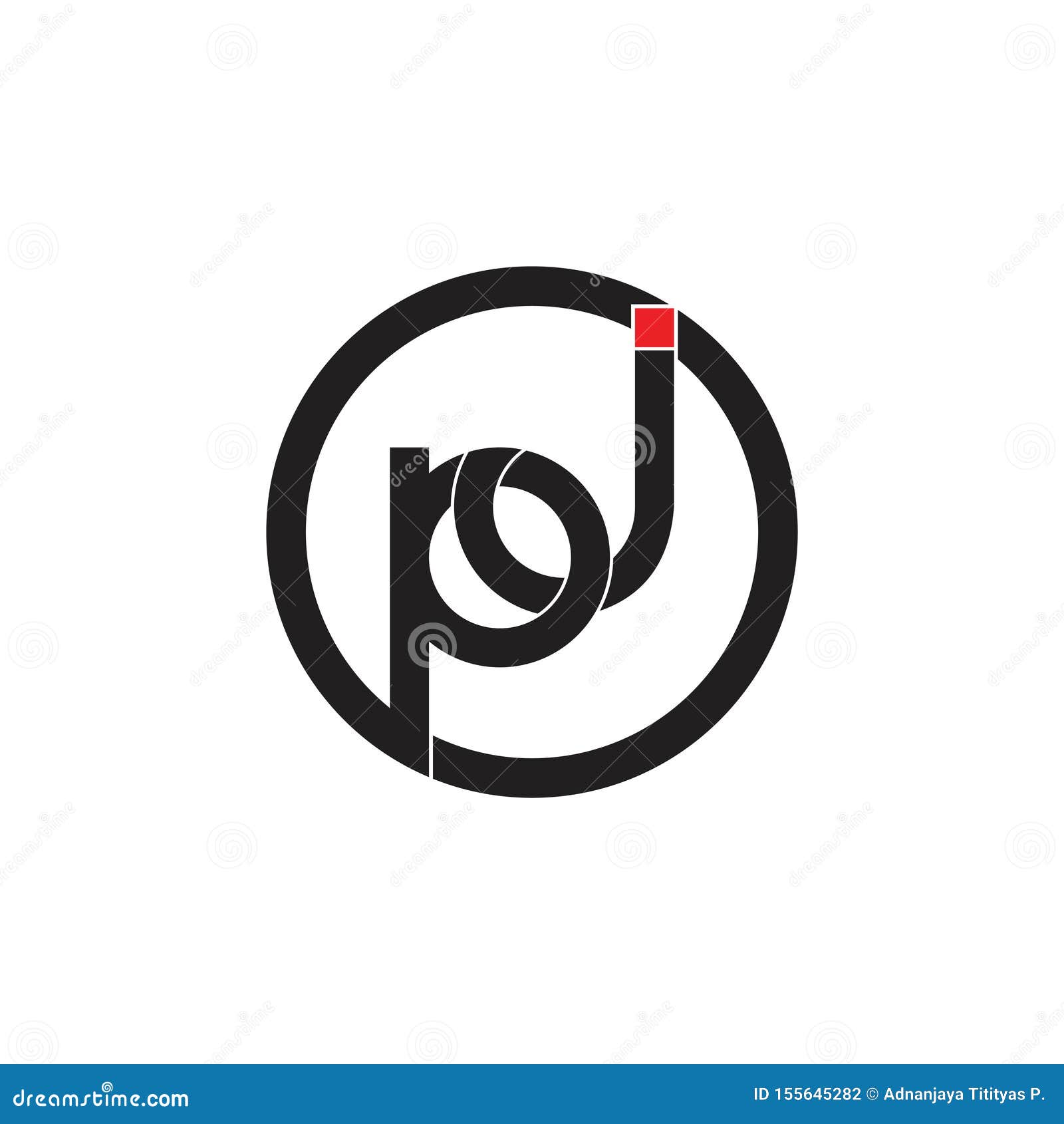 Letters Pj Simple Linked Geometric Logo Vector Stock Vector ...
