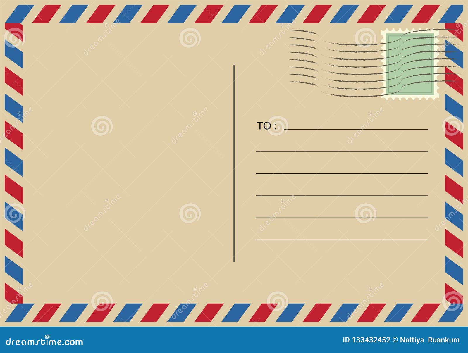Letters and Postmarks, Airmail Designs Vector Stock Vector ...